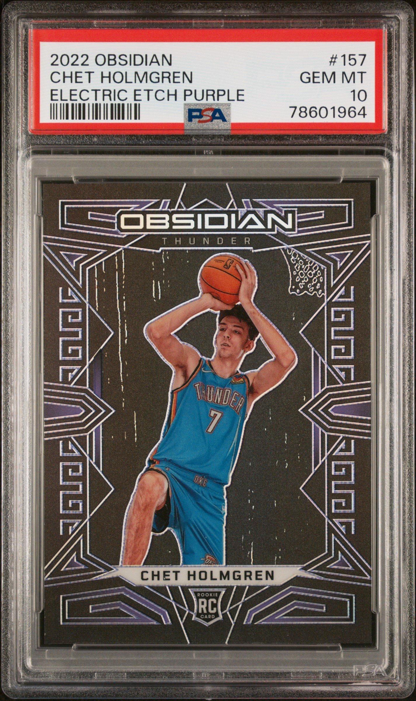 2022 Panini Obsidian 157 Chet Holmgren Electric Etch Purple PSA 10 ...