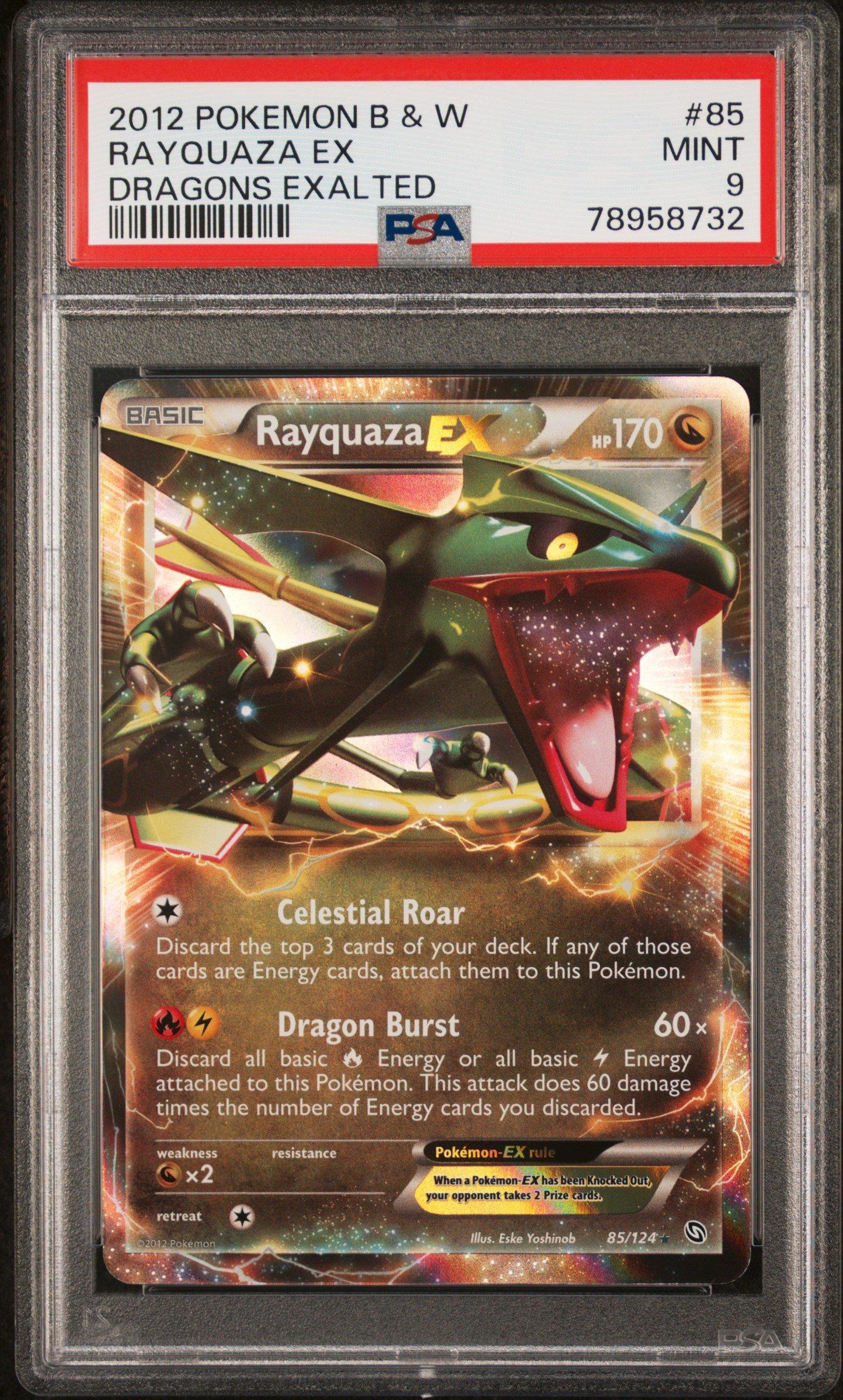 2012 Pokemon Black & White Dragons Exalted 85 Rayquaza Ex PSA 9 | GameStop