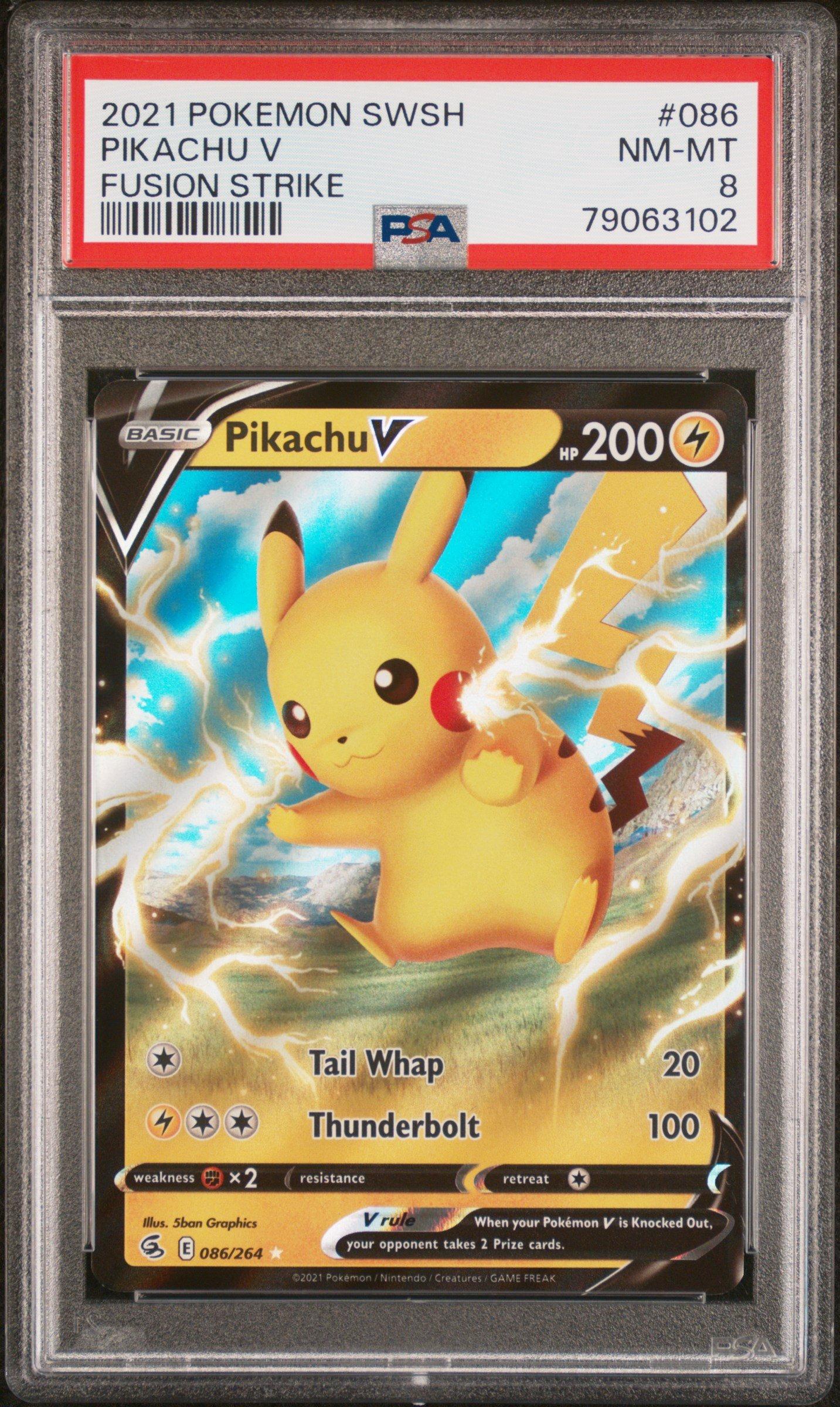 2021 Pokemon Sword & Shield Fusion Strike 086 Pikachu V PSA 8 | GameStop