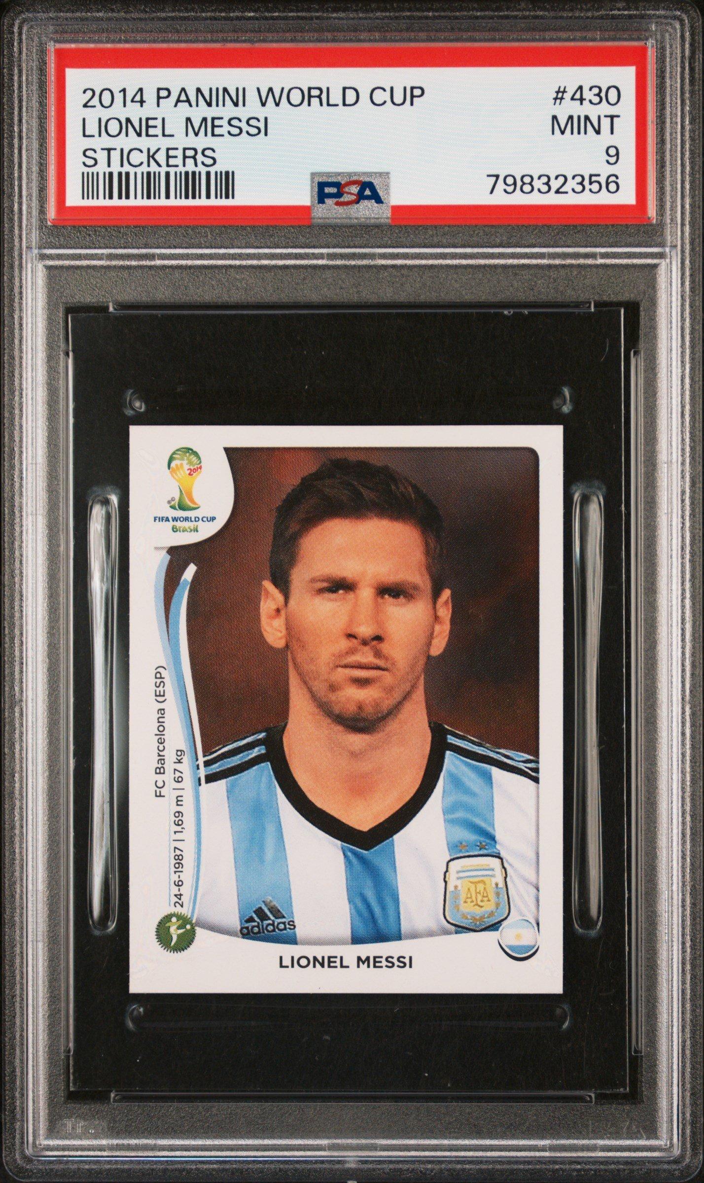 2014 Panini World Cup Stickers 430 Lionel Messi PSA 9 | GameStop