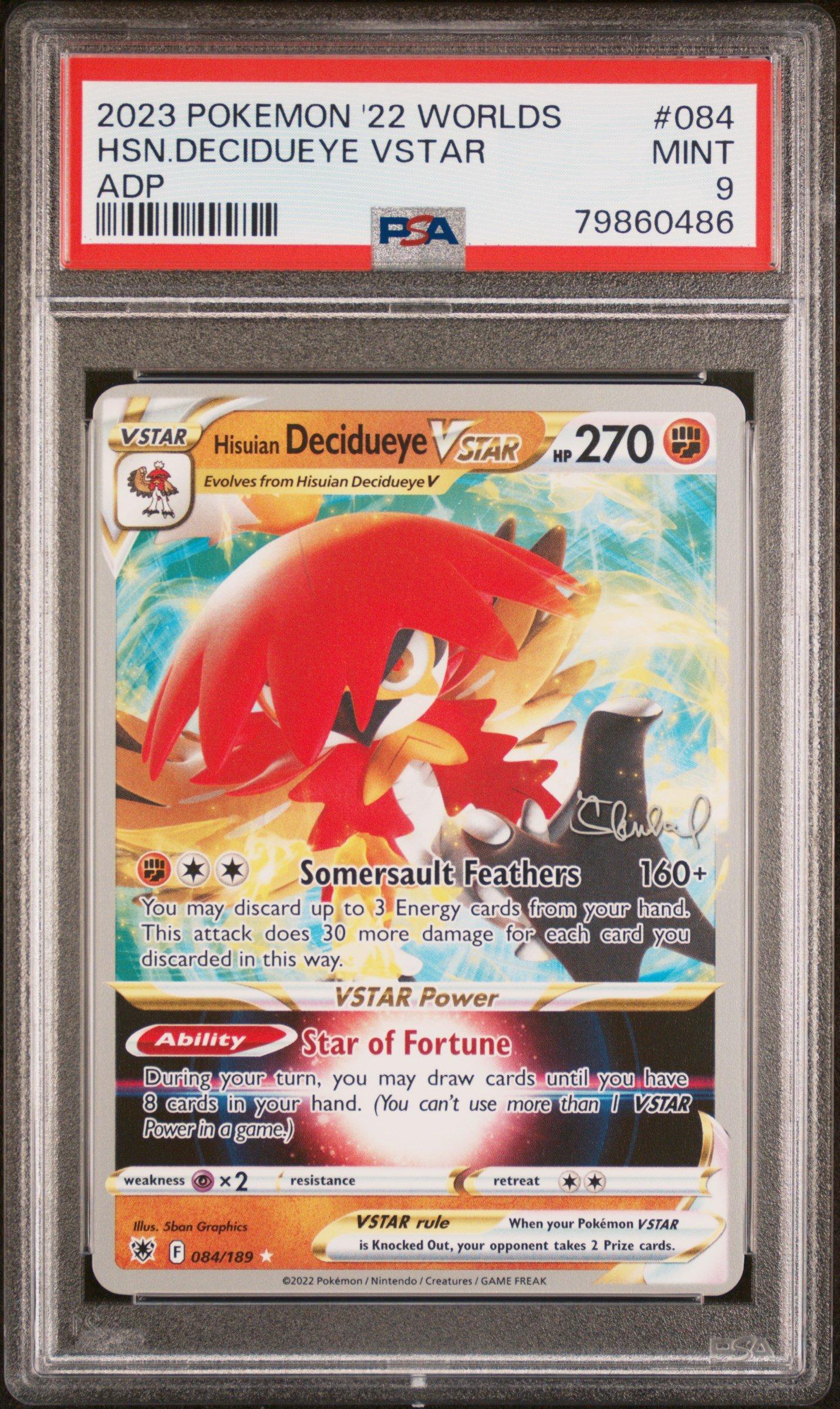 2023 Pokemon 2022 World Championships Deck: Adp 084 Hisuian Decidueye Vstar Adp PSA 9 | GameStop