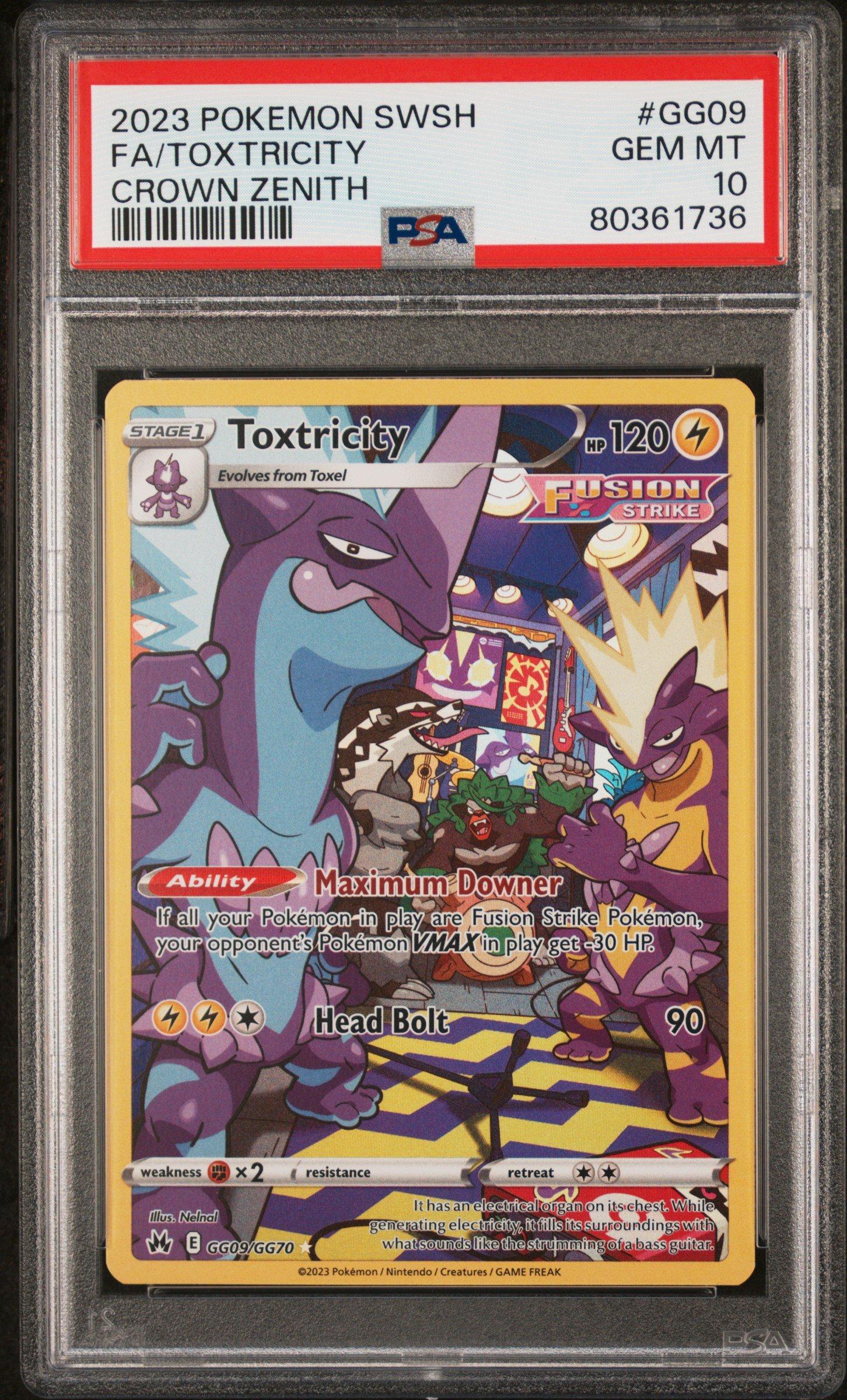 2023 Pokemon Sword And Shield Crown Zenith Gg09 Full Art/toxtricity PSA ...