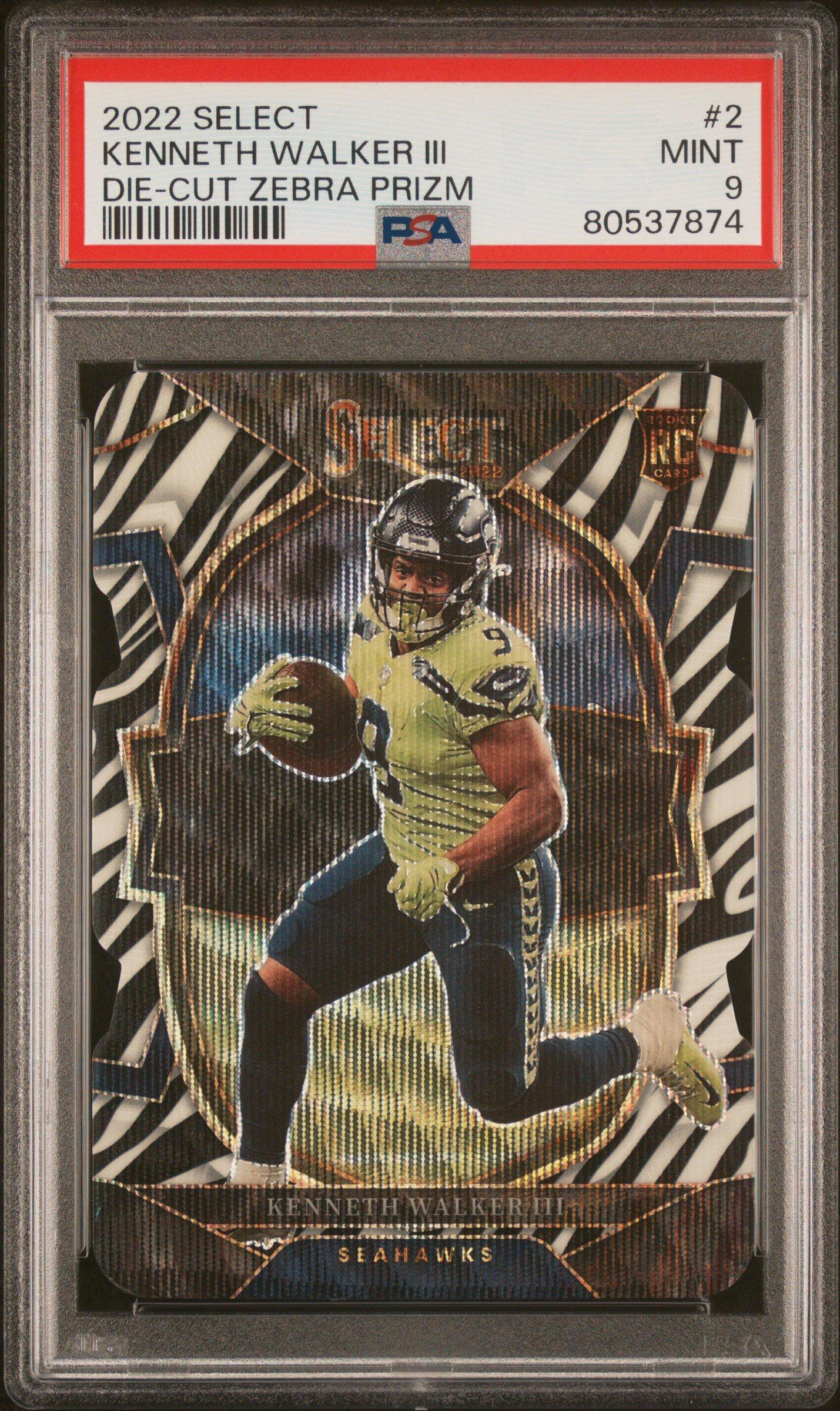 2022 Panini Select 2 Kenneth Walker Iii Die-cut Zebra Prizm PSA 9 ...