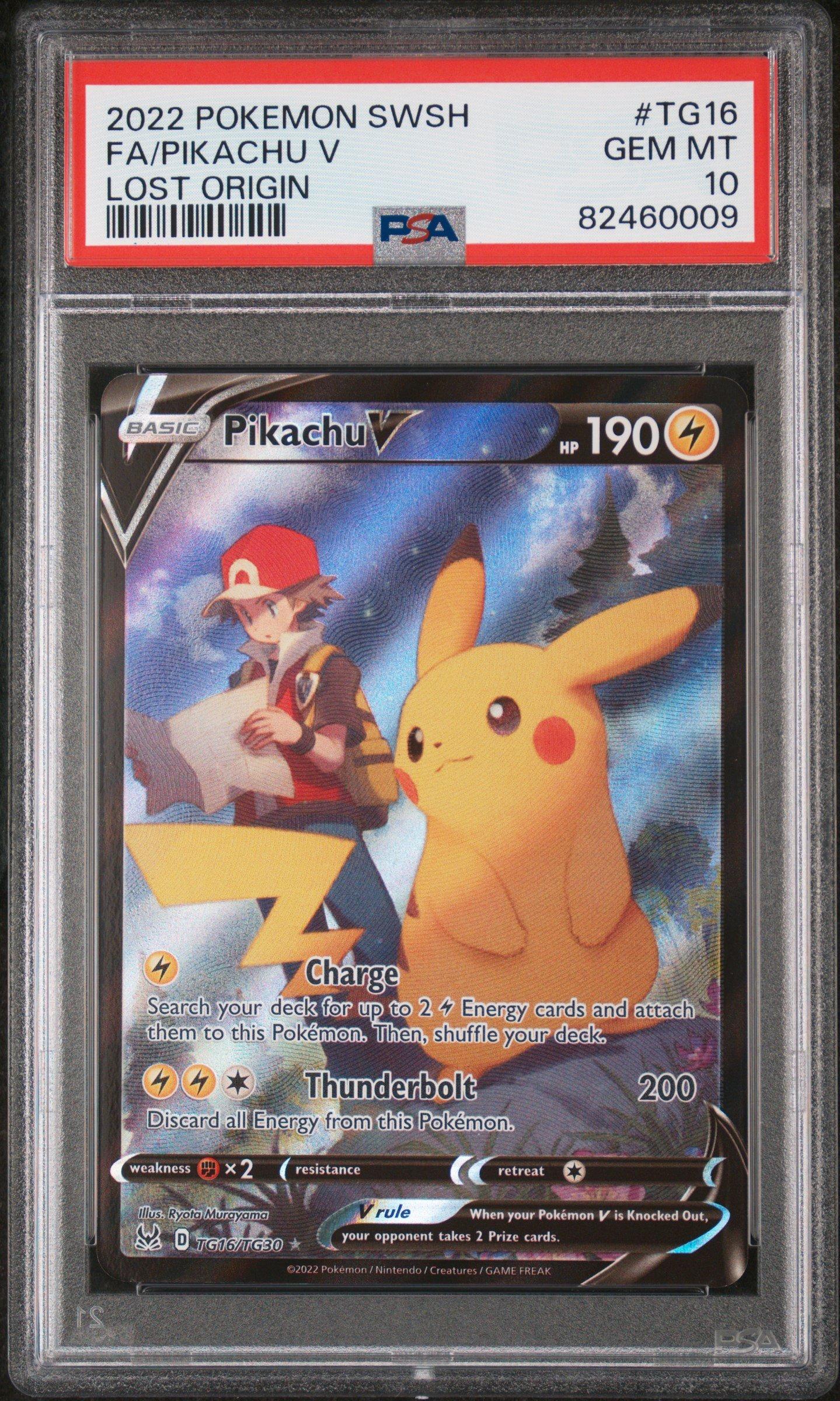 2022 Pokemon Sword & Shield Lost Origin Tg16 Full Art/pikachu V PSA 10 ...
