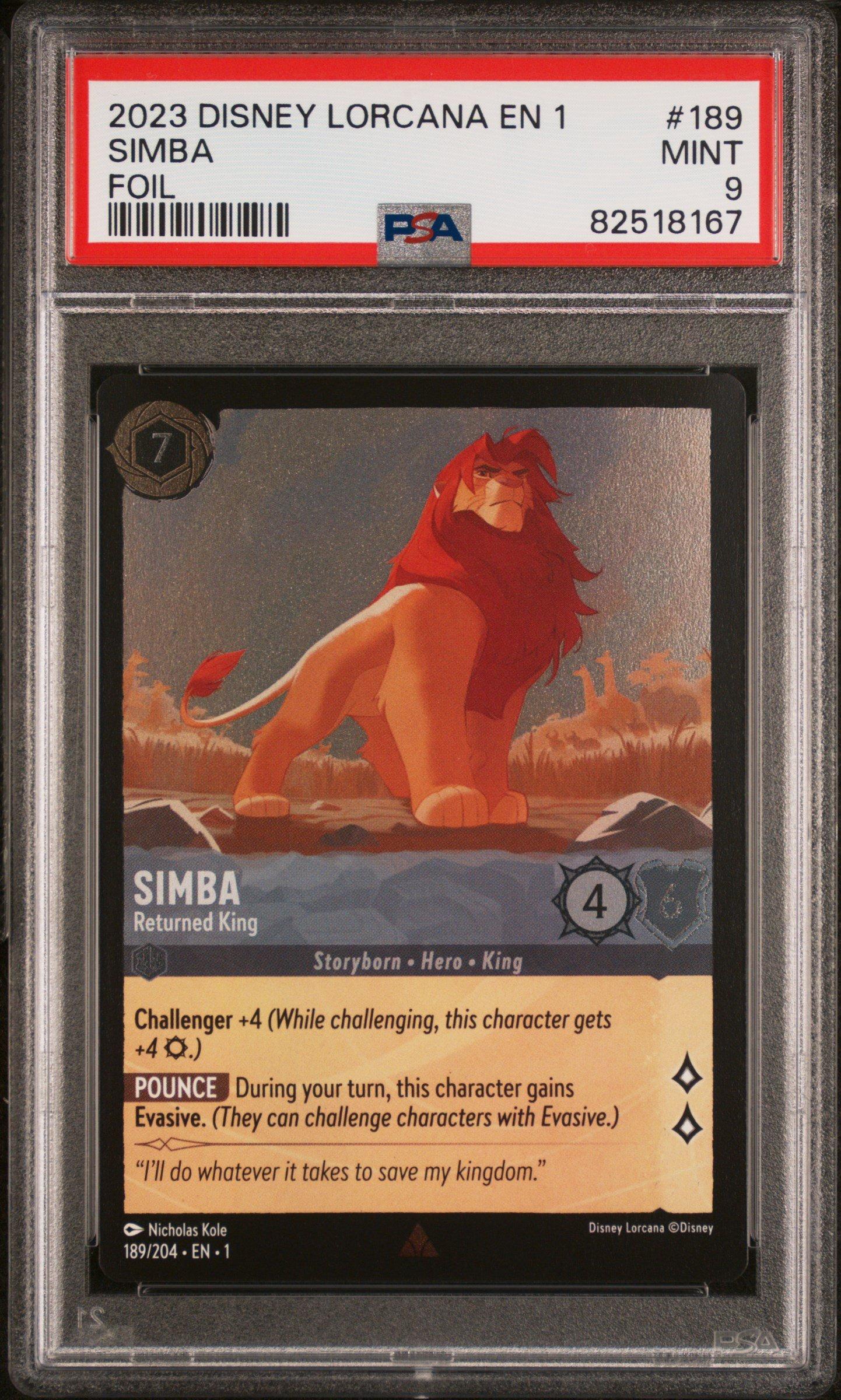 2023 Disney Lorcana En 1-the First Chapter 189 Simba - Returned King ...