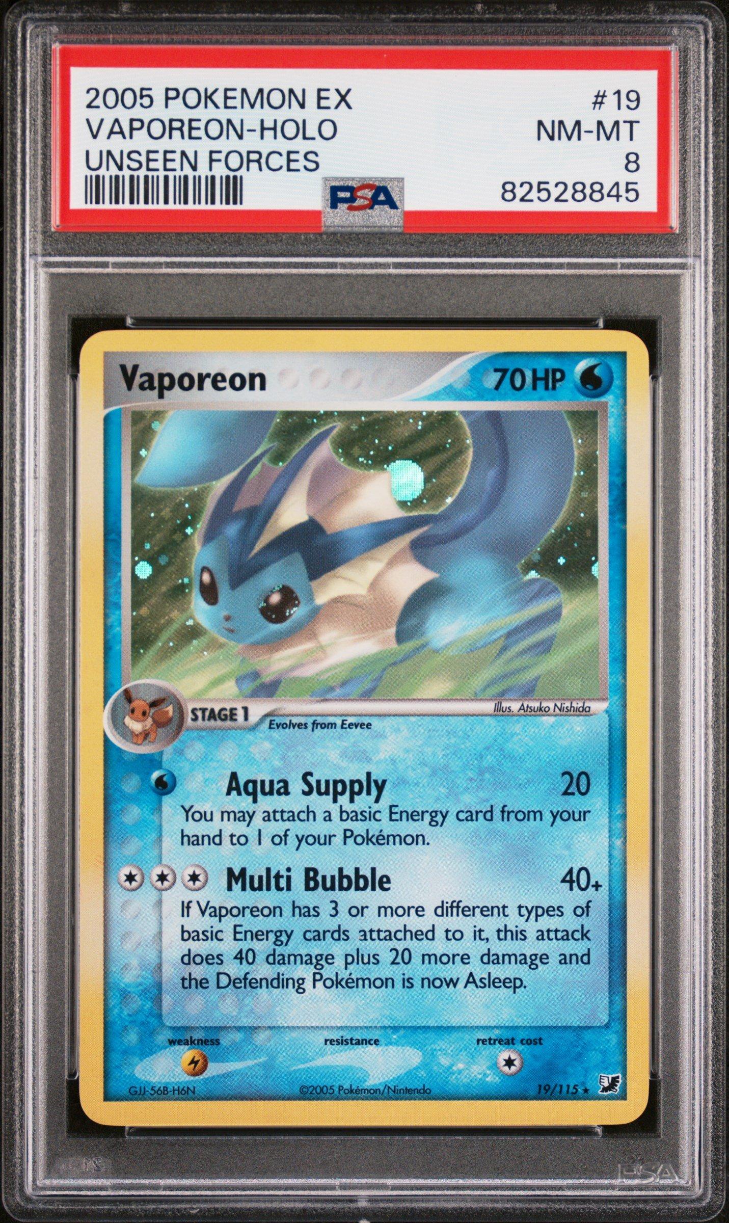 2005 Pokemon Ex Unseen Forces 19 Vaporeon-holo PSA 8 | GameStop