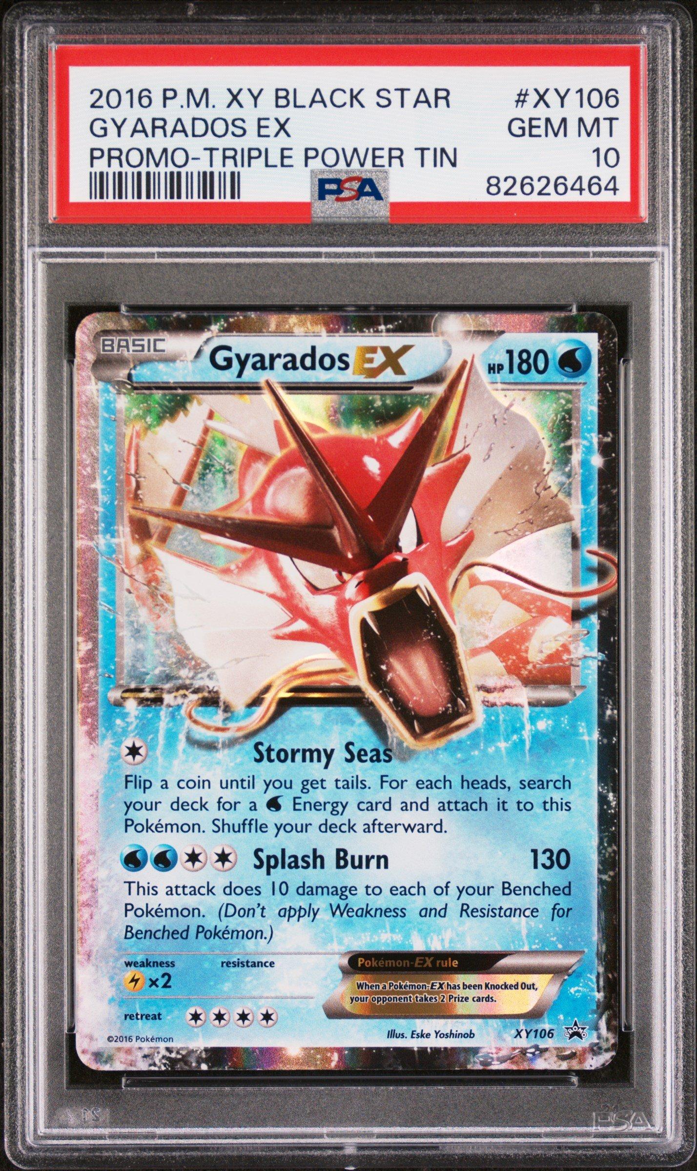 2016 Pokemon Xy Black Star Promo Xy106 Gyarados Ex Triple Power Tin PSA ...