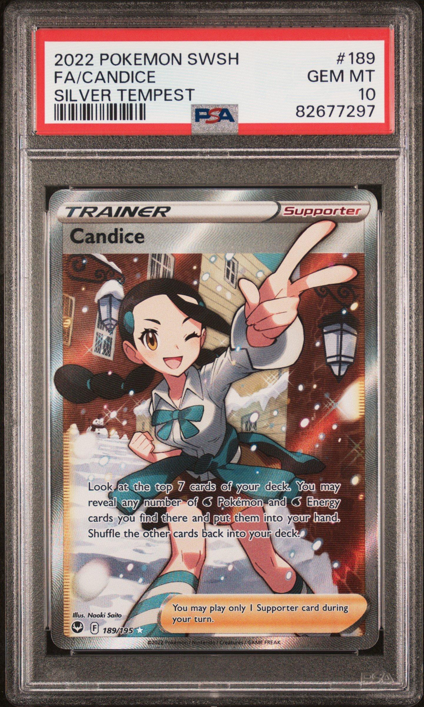2022 Pokemon Sword & Shield Silver Tempest 189 Full Art/candice PSA 10 ...