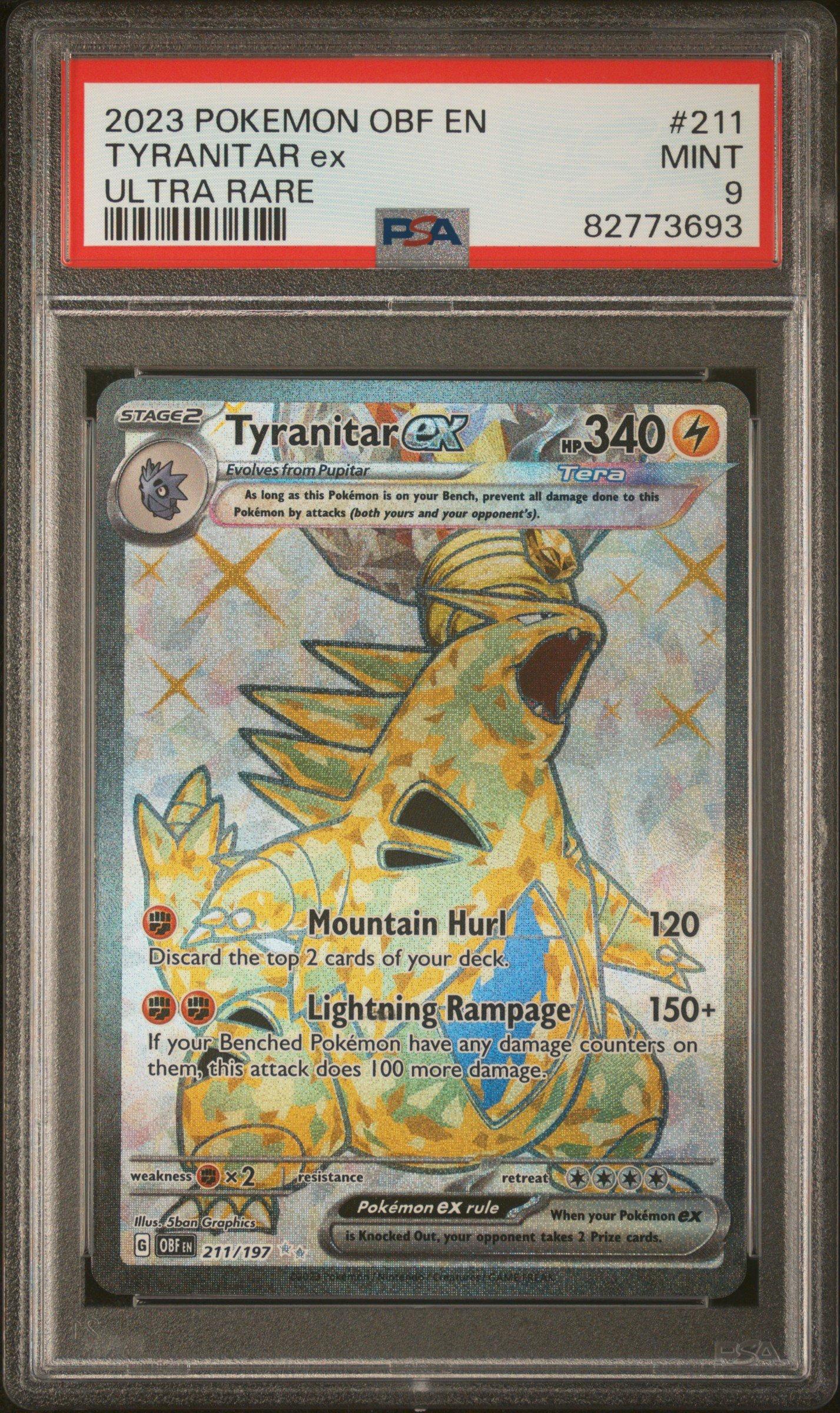 2023 Pokemon Obf En-obsidian Flames 211 Tyranitar Ex Ultra Rare PSA 9 ...