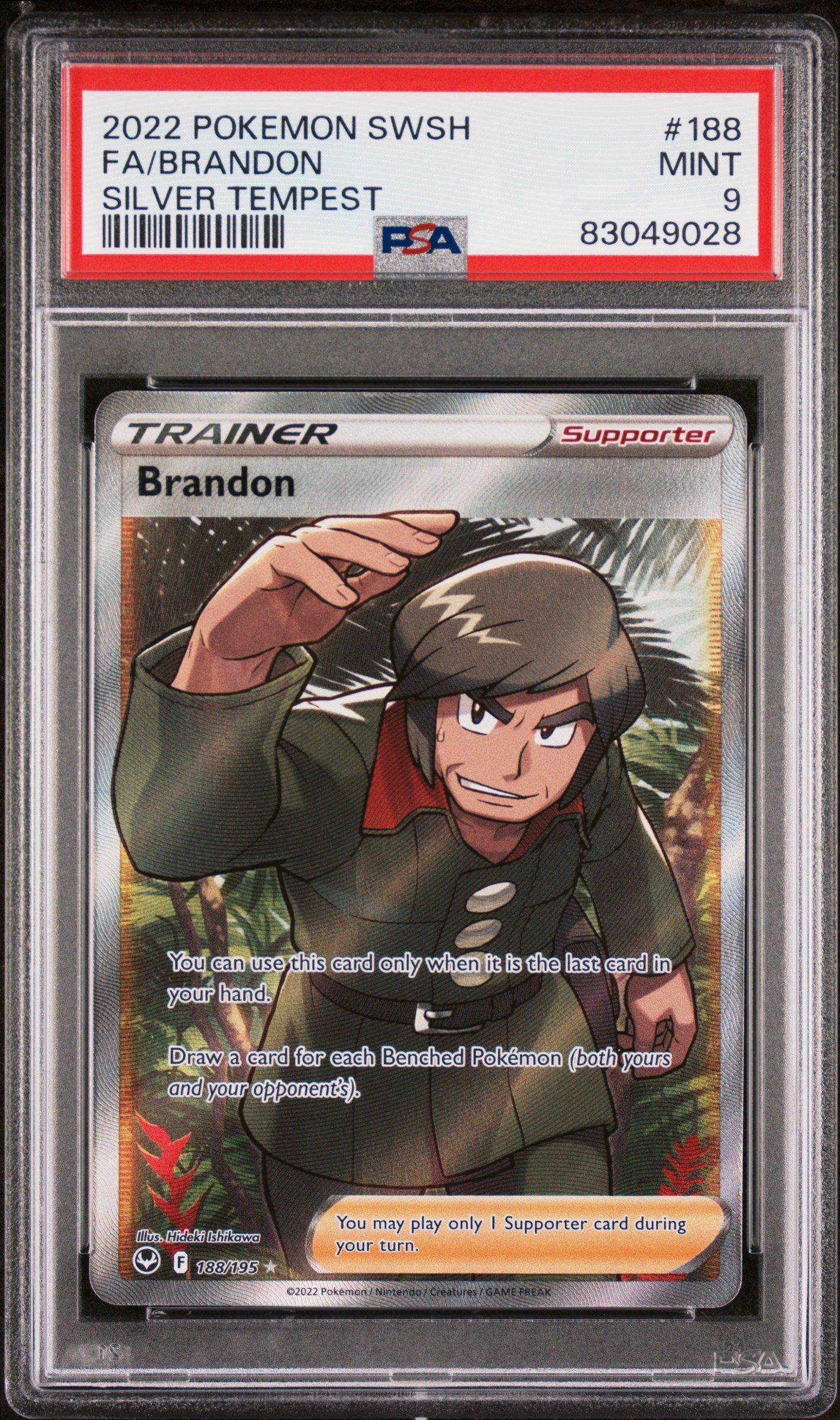 2022 Pokemon Sword & Shield Silver Tempest 188 Full Art/brandon PSA 9 ...