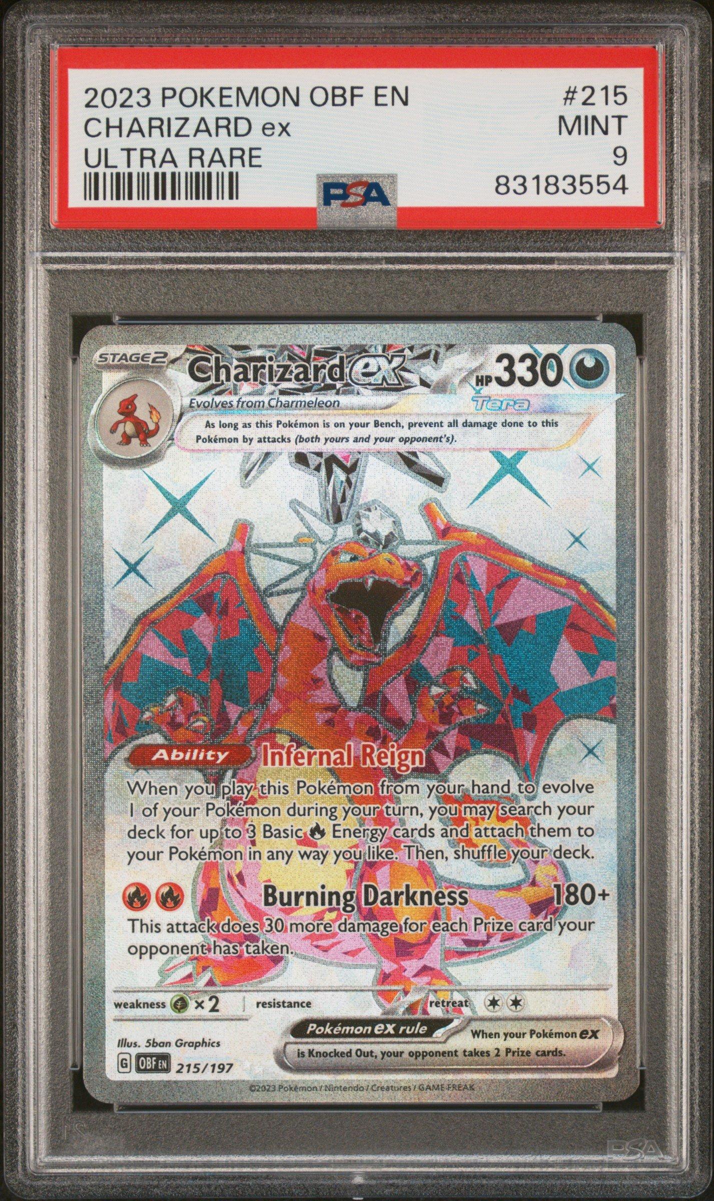 2023 Pokemon Obf En-obsidian Flames 215 Charizard Ex Ultra Rare PSA 9 ...