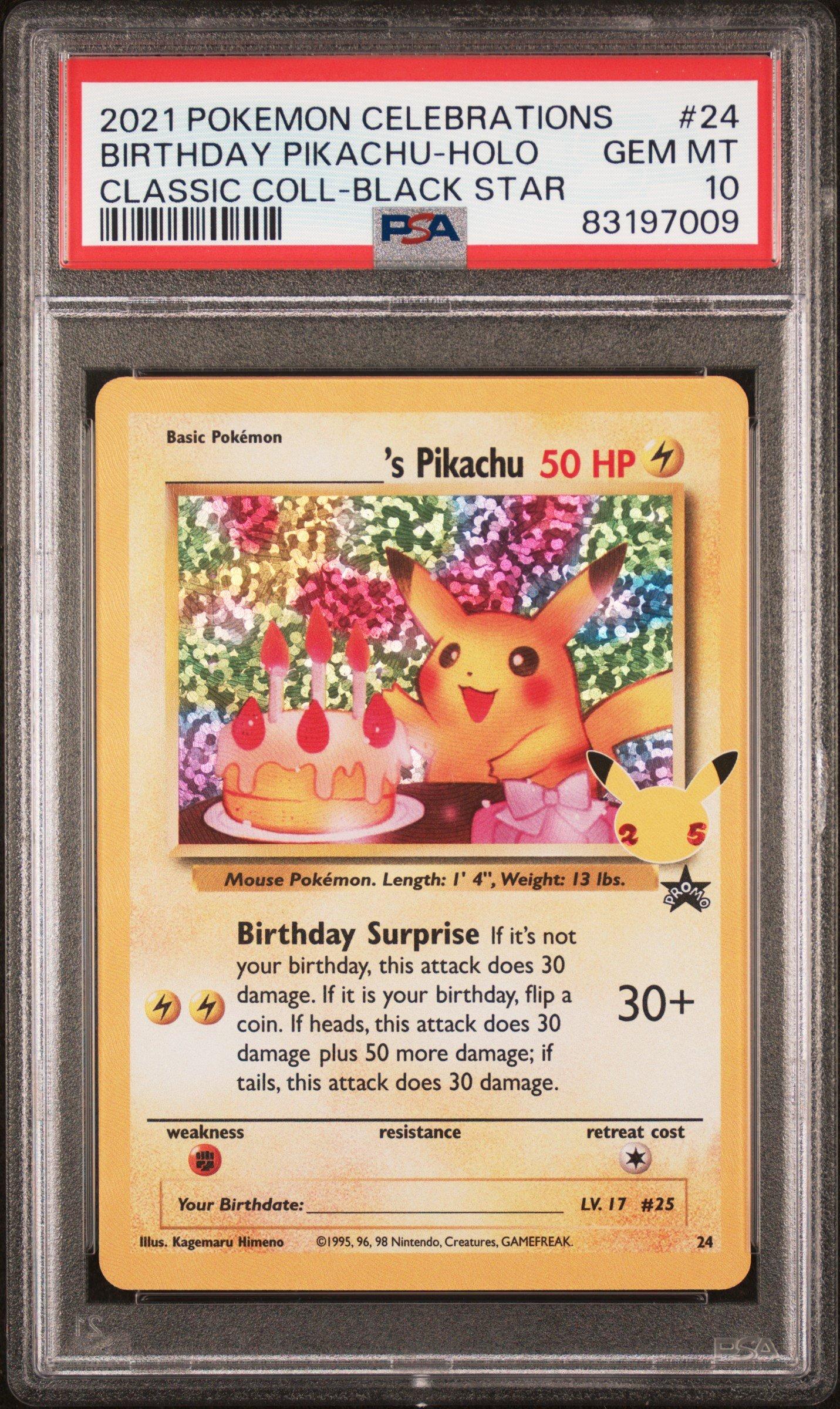 2021 Pokemon Celebrations Classic Collection 24 Birthday Pikachu-holo ...