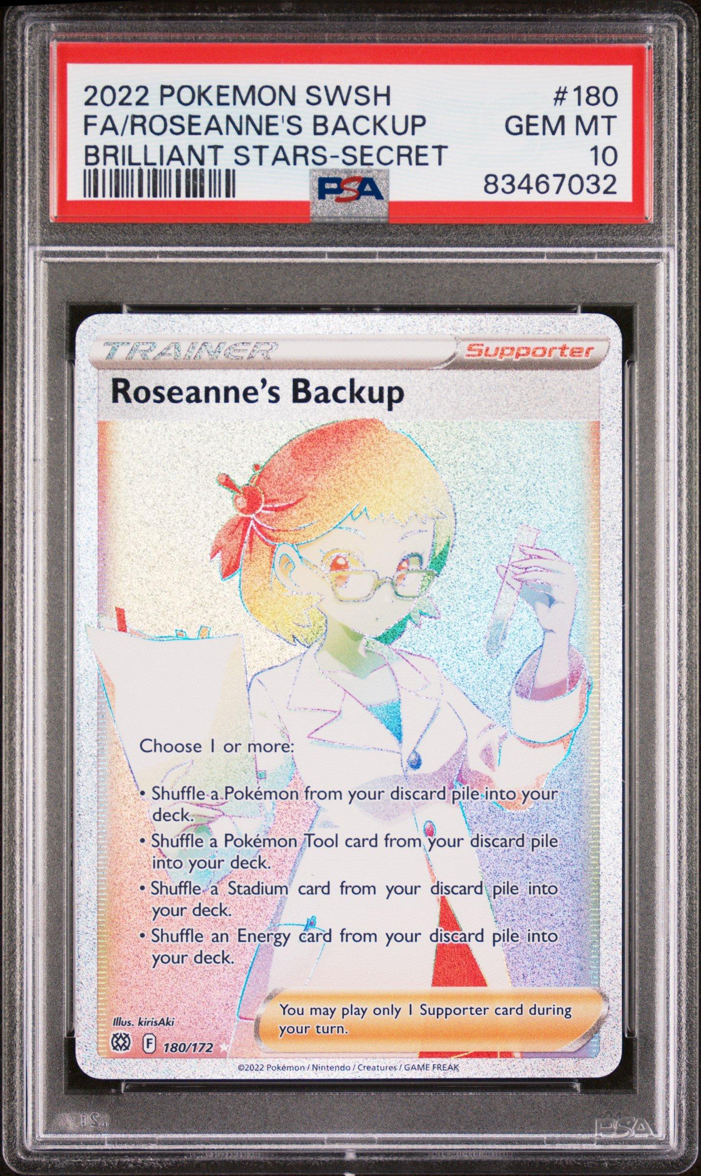 2022 Pokemon Sword & Shield Brilliant Stars 180 Full Art/roseanne's Backup Secret PSA 10 | GameStop