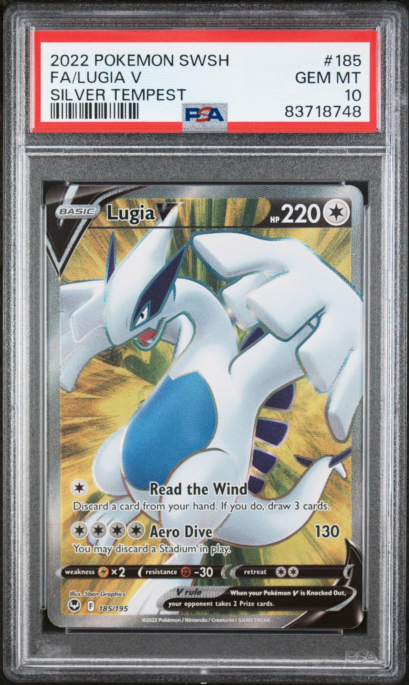 2022 Pokemon Sword & Shield Silver Tempest 185 Full Art/lugia V PSA 10 ...