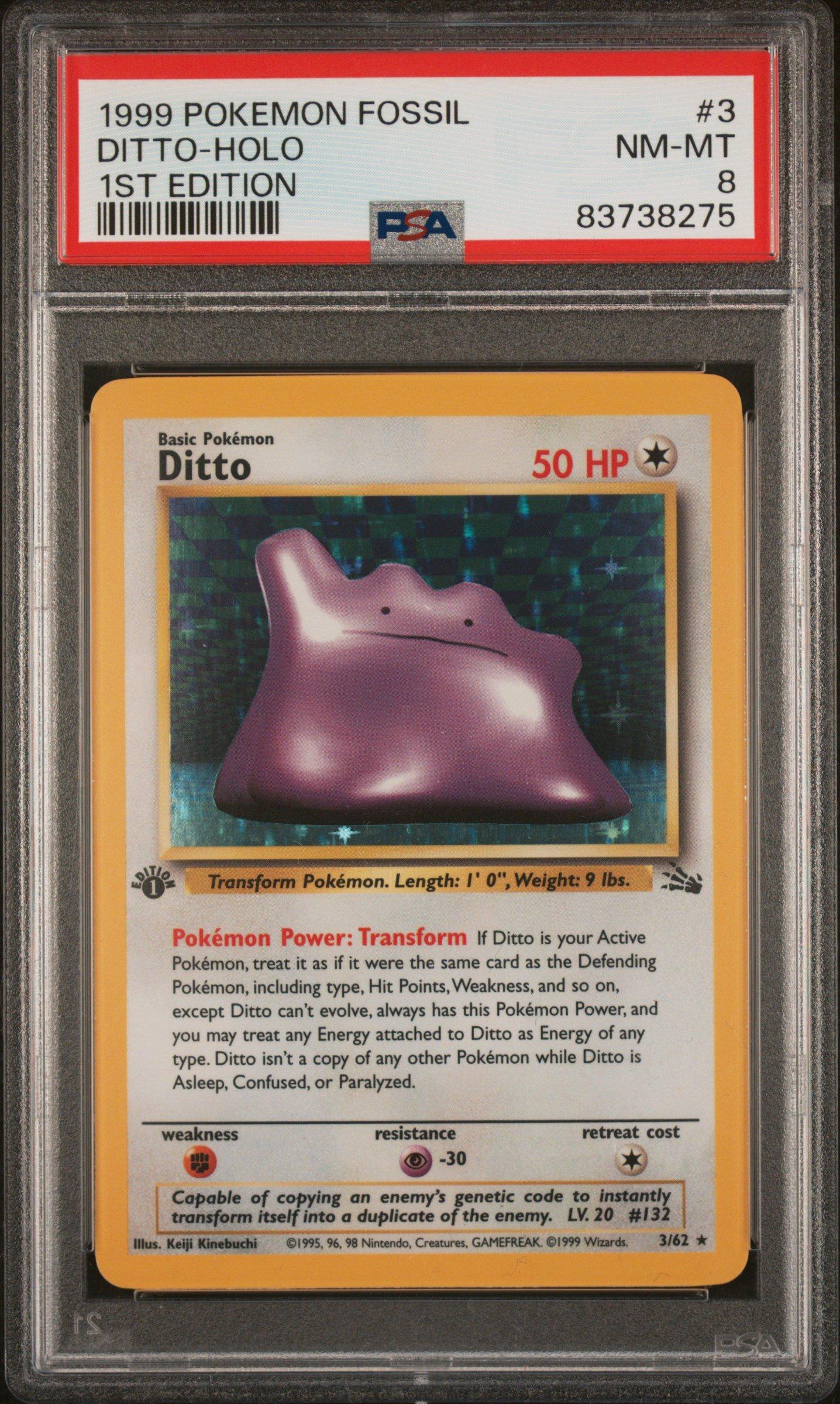 1999 Pokemon Fossil 3 Ditto-holo 1st Edition PSA 8 | GameStop