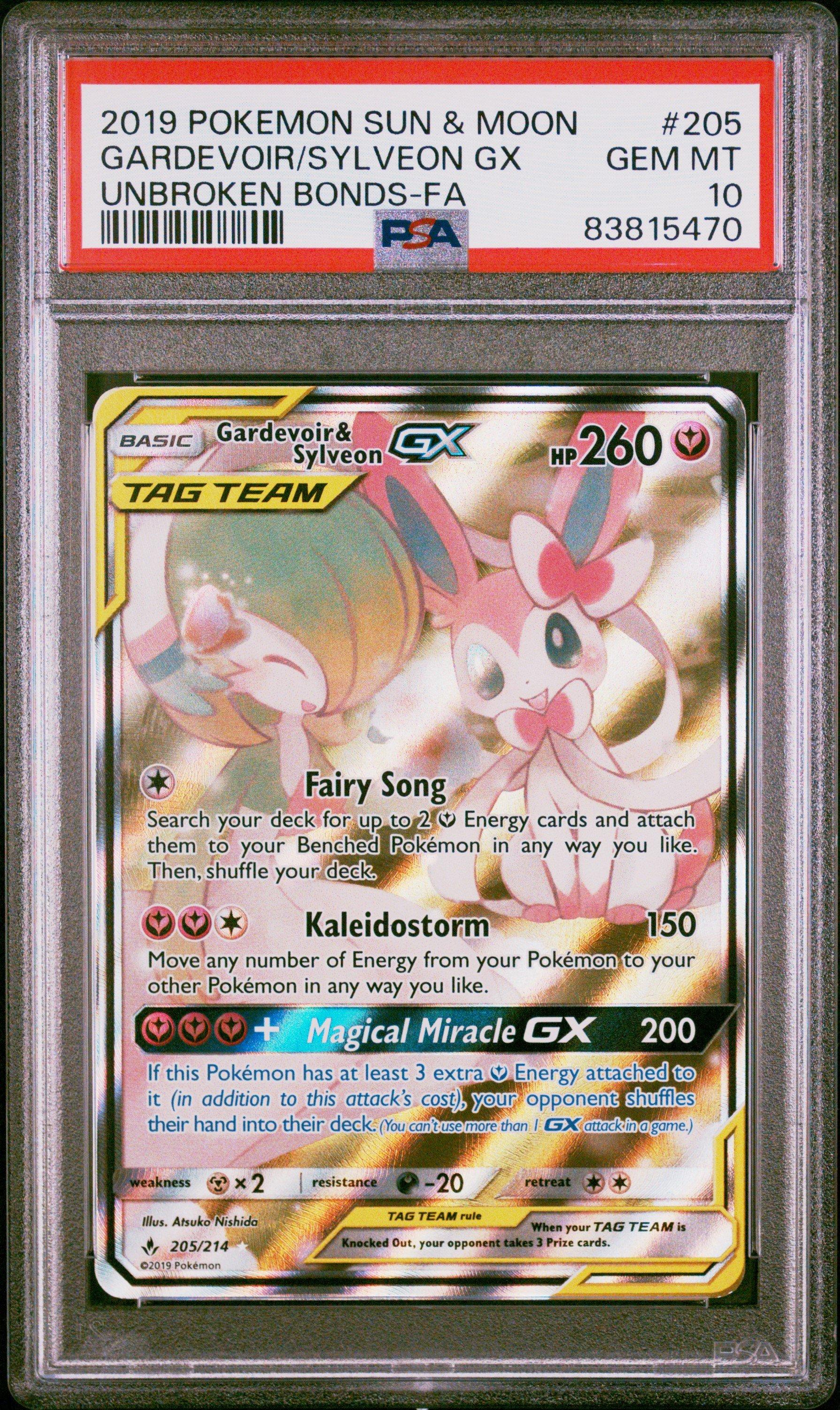 2019 Pokemon Sun & Moon Unbroken Bonds 205 Full Art/gardevoir & Sylveon Gx PSA 10 | GameStop