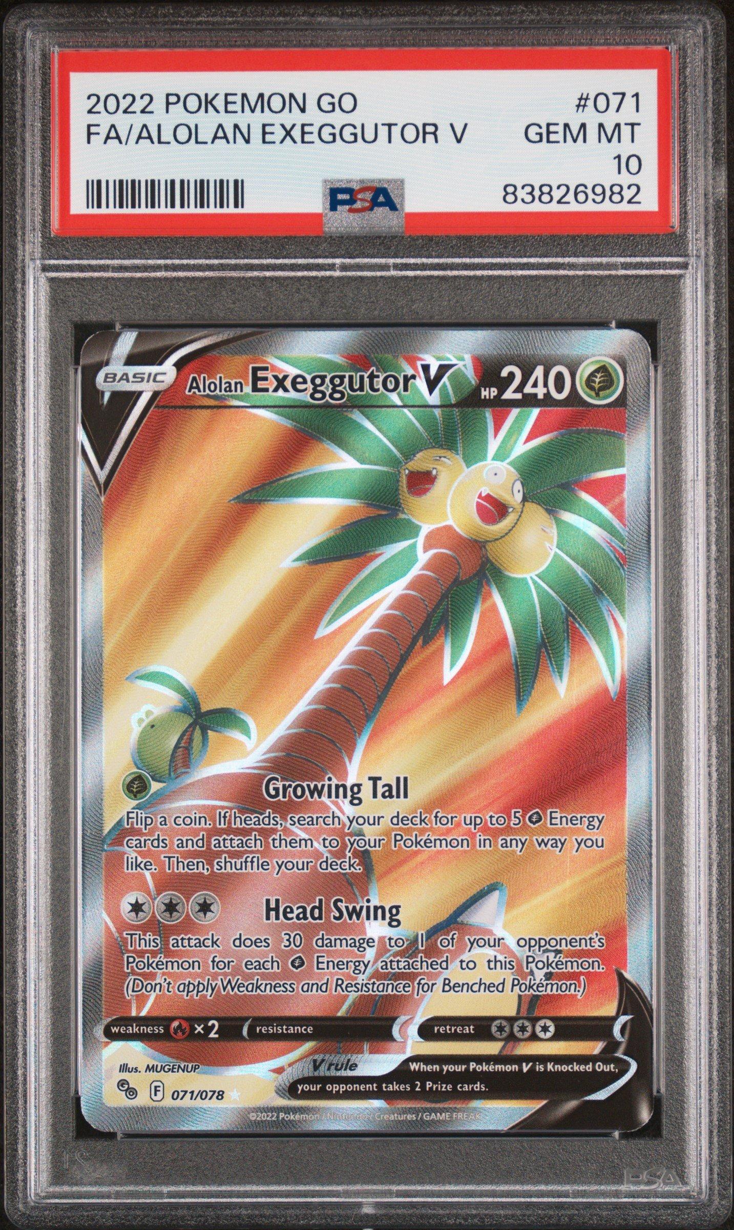 2022 Pokemon Go 071 Full Art/alolan Exeggutor V PSA 10 | GameStop