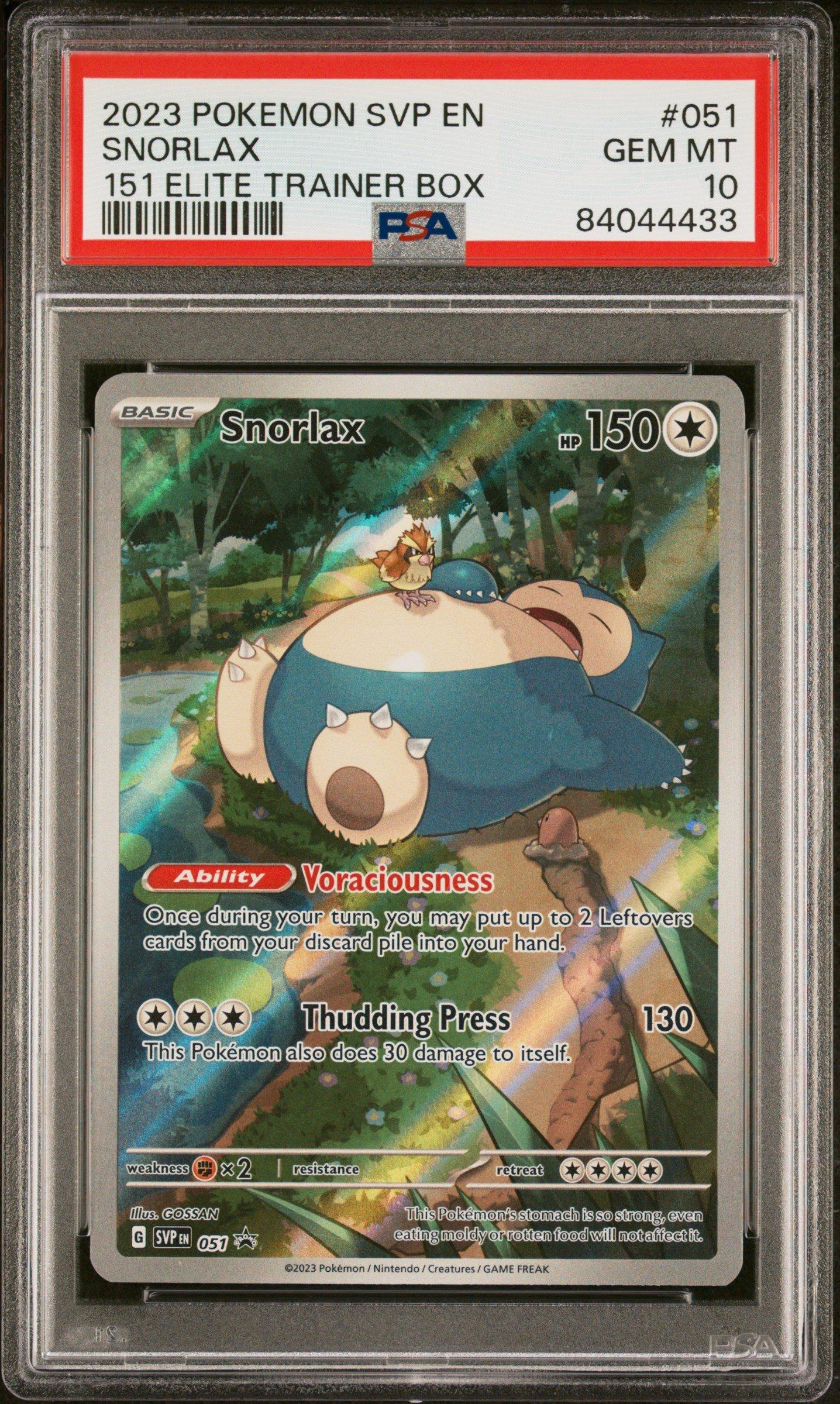 2023 Pokemon Svp En-sv Black Star Promo 051 Snorlax 151 Elite Trainer Box PSA 10 | GameStop