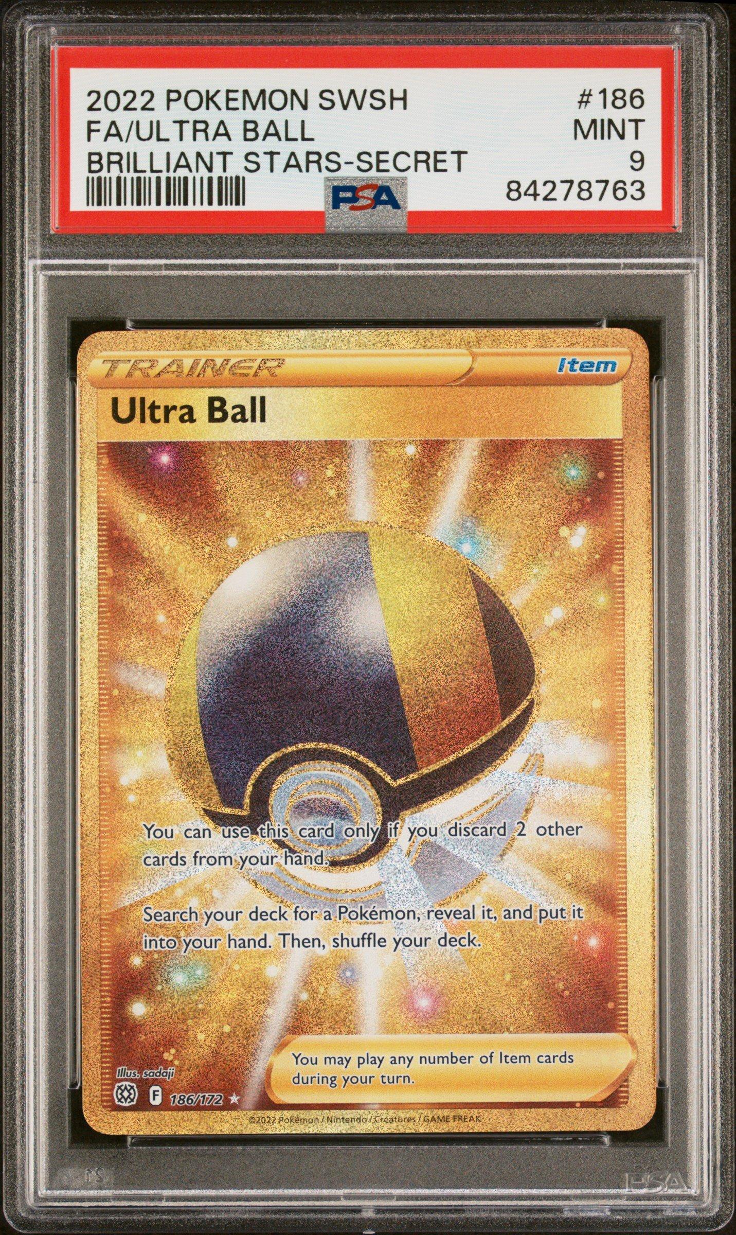 2022 Pokemon Sword & Shield Brilliant Stars 186 Full Art/ultra Ball ...
