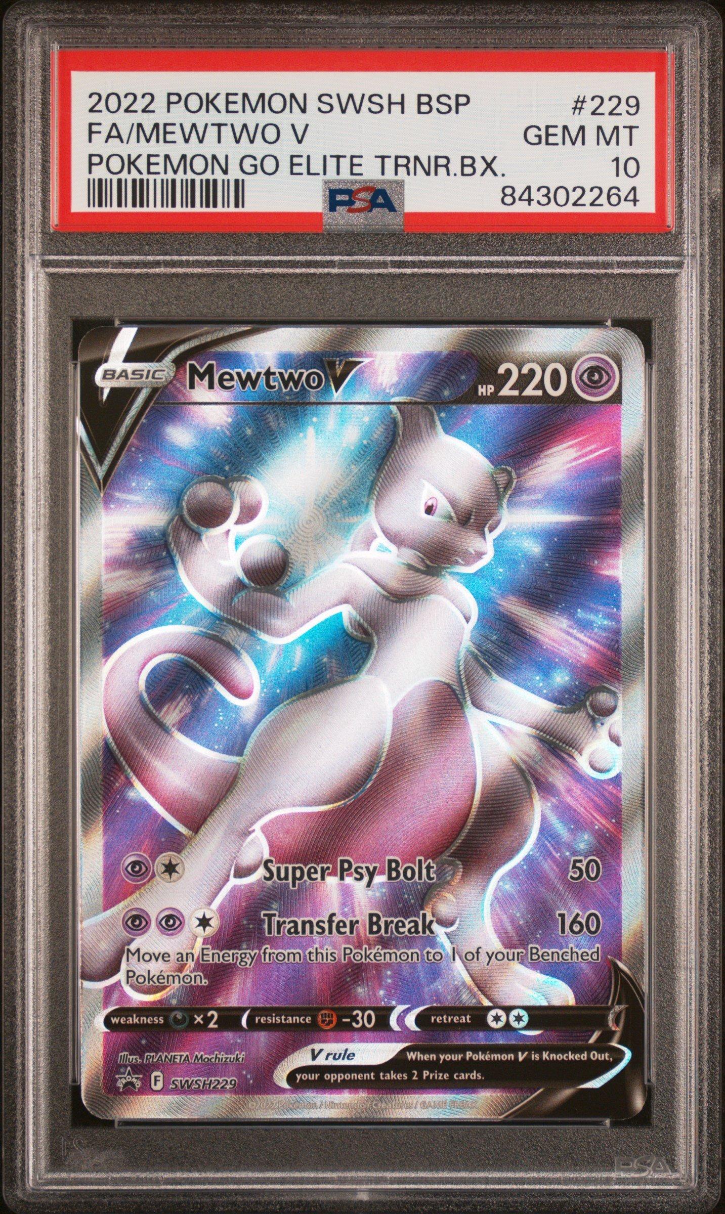 2022 Pokemon Swsh Black Star Promo 229 Full Art/mewtwo V Pokemon Go ...