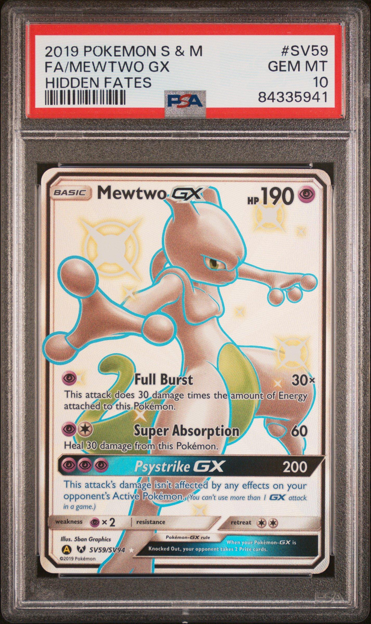 2019 Pokemon Sun & Moon Hidden Fates Sv59 Fa/mewtwo Gx PSA 10 | GameStop