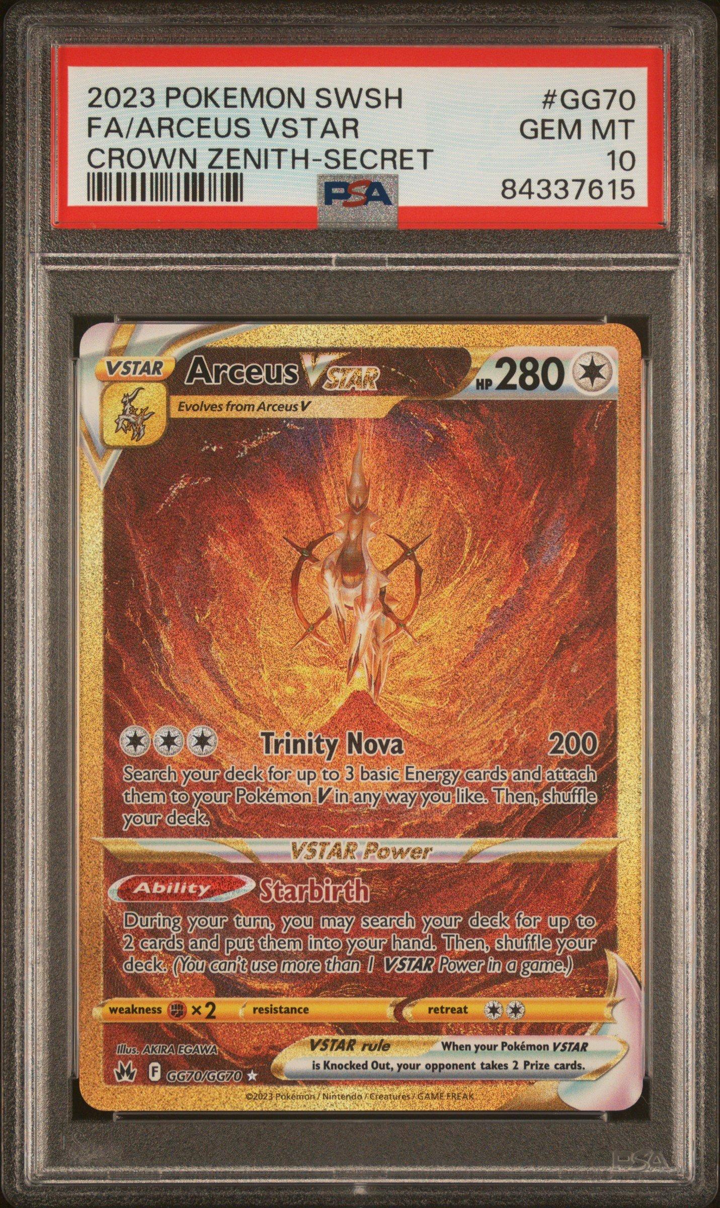 2023 Pokemon Sword And Shield Crown Zenith Gg70 Full Art/arceus Vstar ...