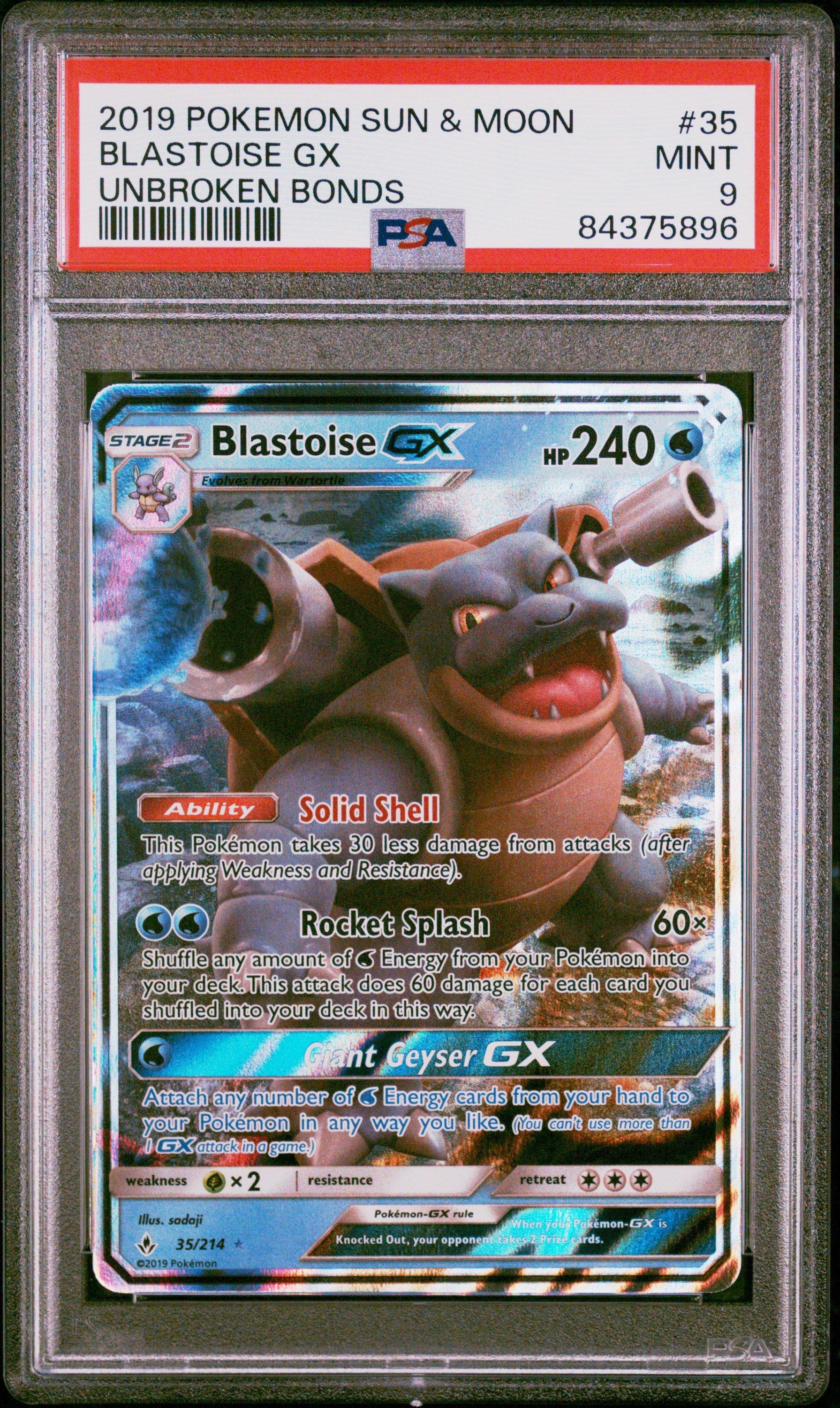 2019 Pokemon Sun & Moon Unbroken Bonds 35 Blastoise Gx PSA 9 | GameStop