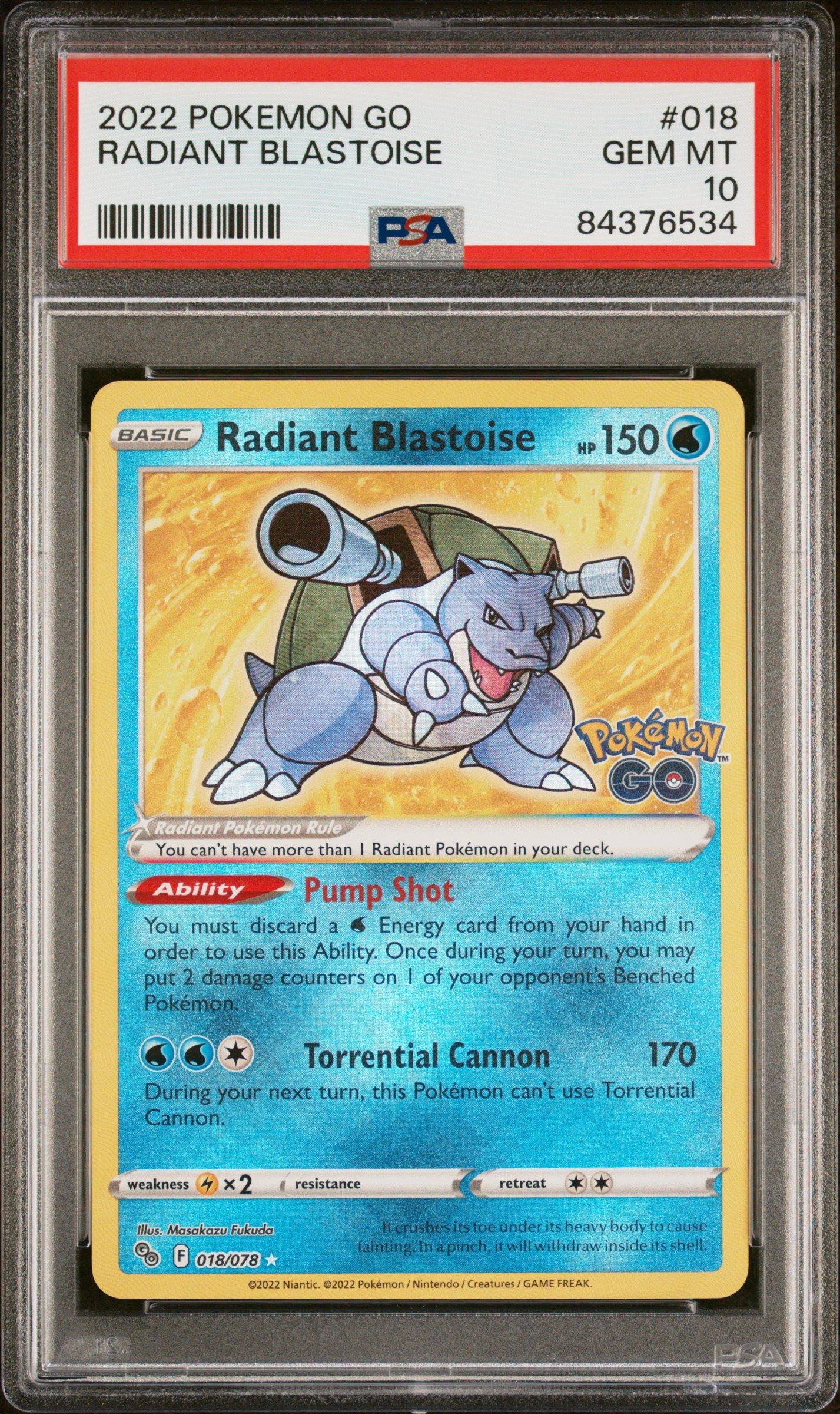 2022 Pokemon Go 018 Radiant Blastoise PSA 10 | GameStop