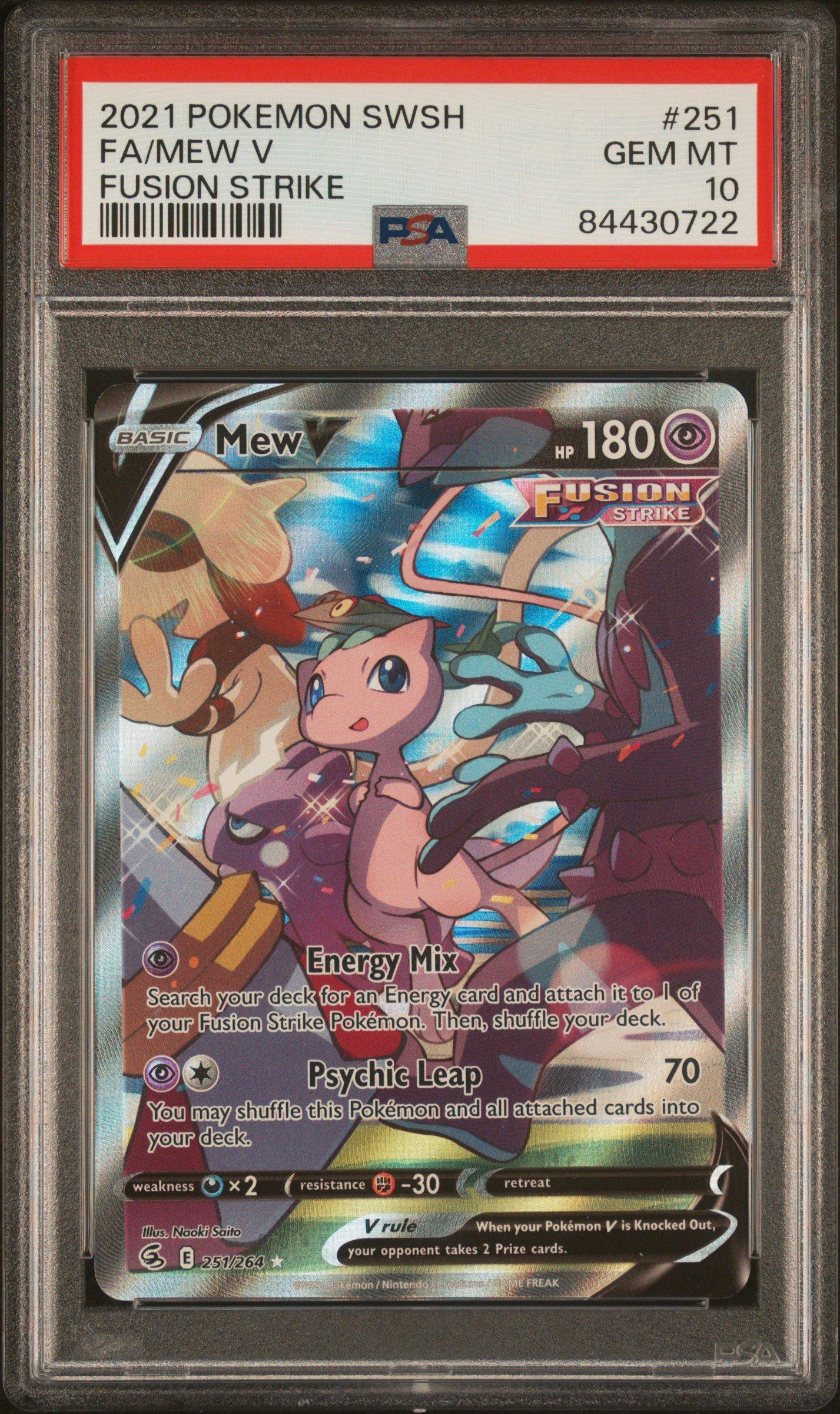 2021 Pokemon Sword & Shield Fusion Strike 251 Full Art/mew V PSA 10 | GameStop