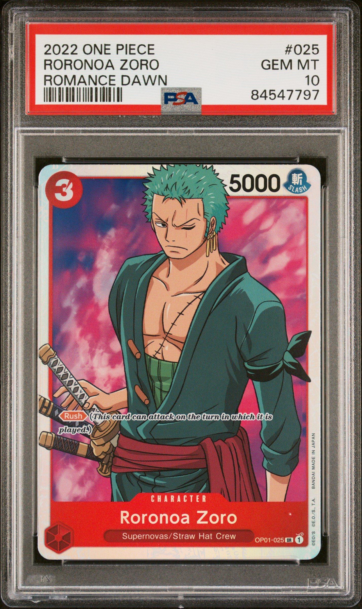 2022 One Piece Romance Dawn 025 Roronoa Zoro PSA 10 | GameStop