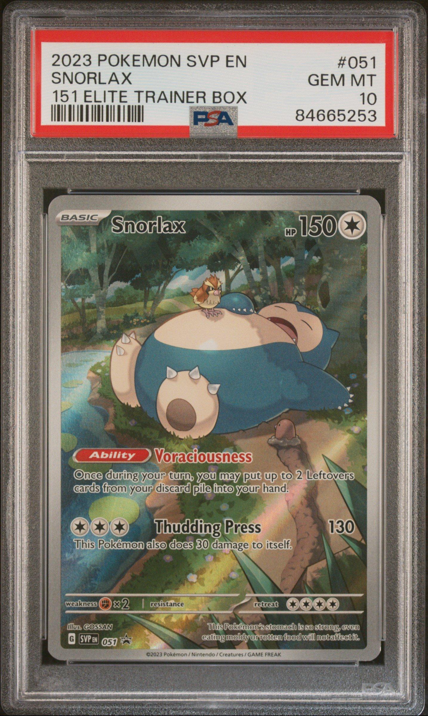 2023 Pokemon Svp En-sv Black Star Promo 051 Snorlax 151 Elite Trainer Box PSA 10 | GameStop