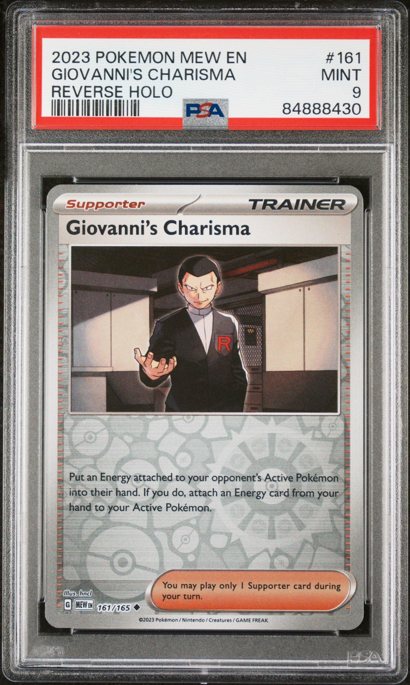 2023 Pokemon Mew En-151 161 Giovanni's Charisma Reverse Holo PSA 9 ...