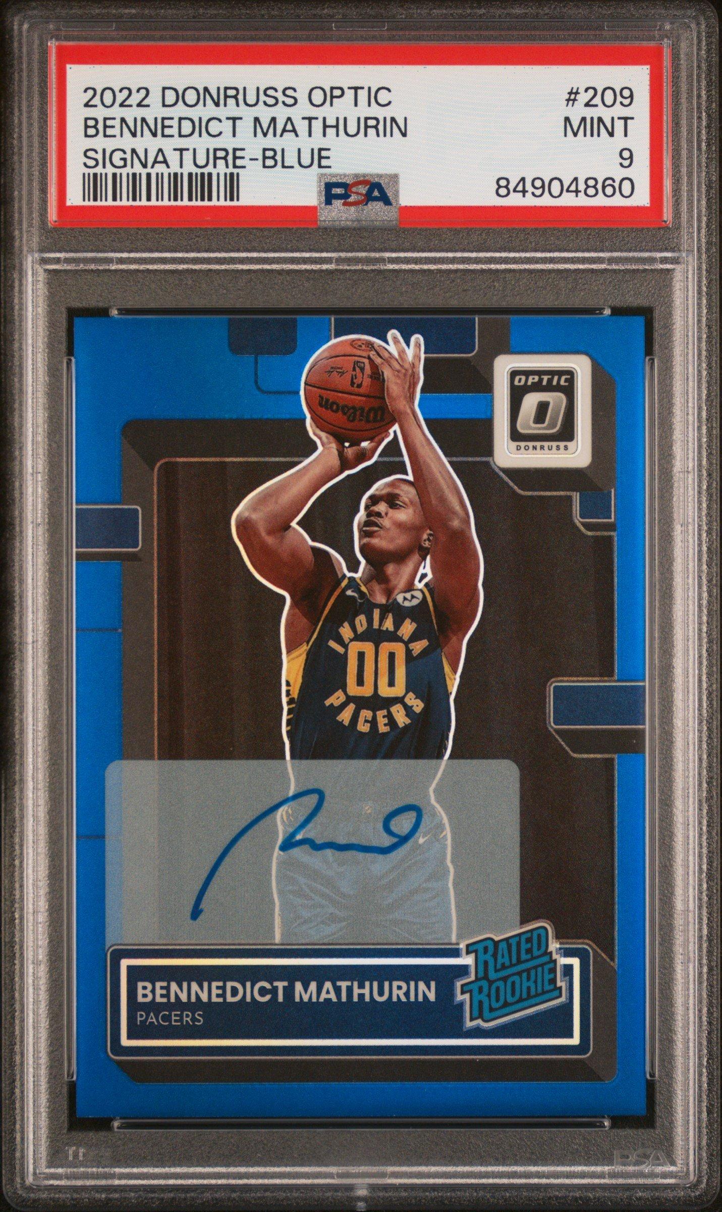 2022 Panini Donruss Optic 209 Bennedict Mathurin Signature-blue PSA 9 ...
