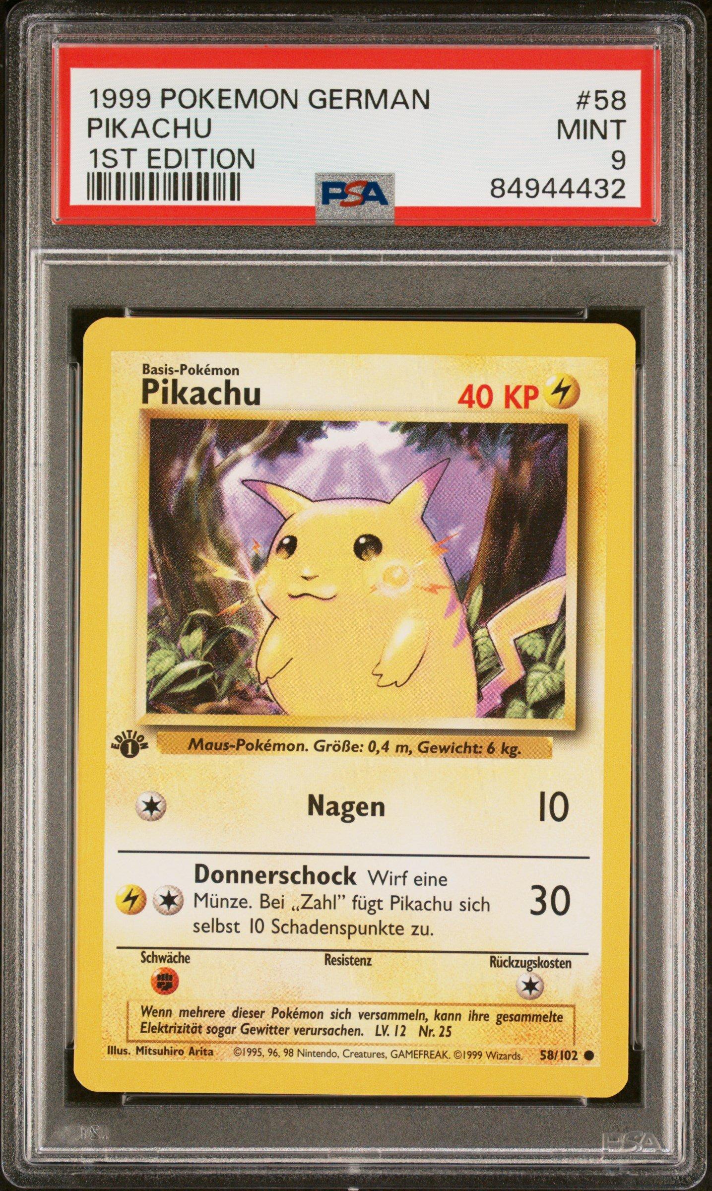 1999 Pokemon German 58 Pikachu 1st Edition PSA 9 | GameStop