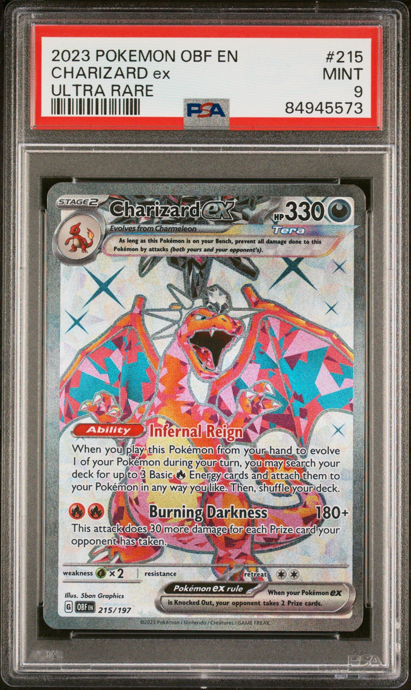 2023 Pokemon Obf En-obsidian Flames 215 Charizard Ex Ultra Rare PSA 9 ...