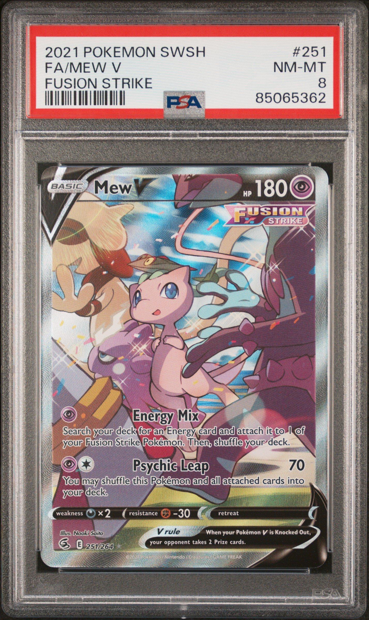 2021 Pokemon Sword & Shield Fusion Strike 251 Full Art/mew V PSA 8 | GameStop