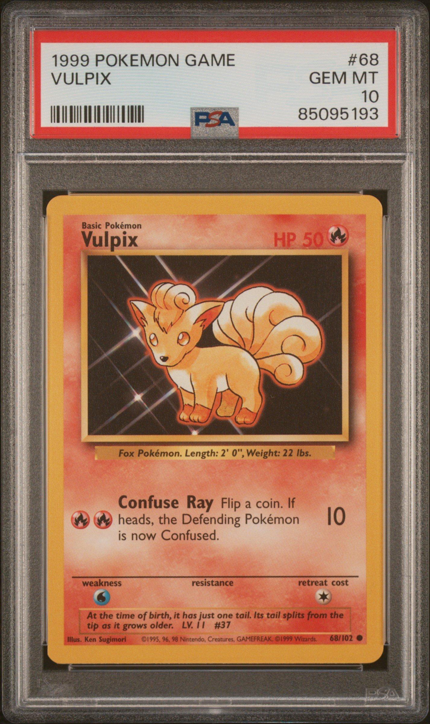 1999 Pokemon Game 68 Vulpix PSA 10 | GameStop