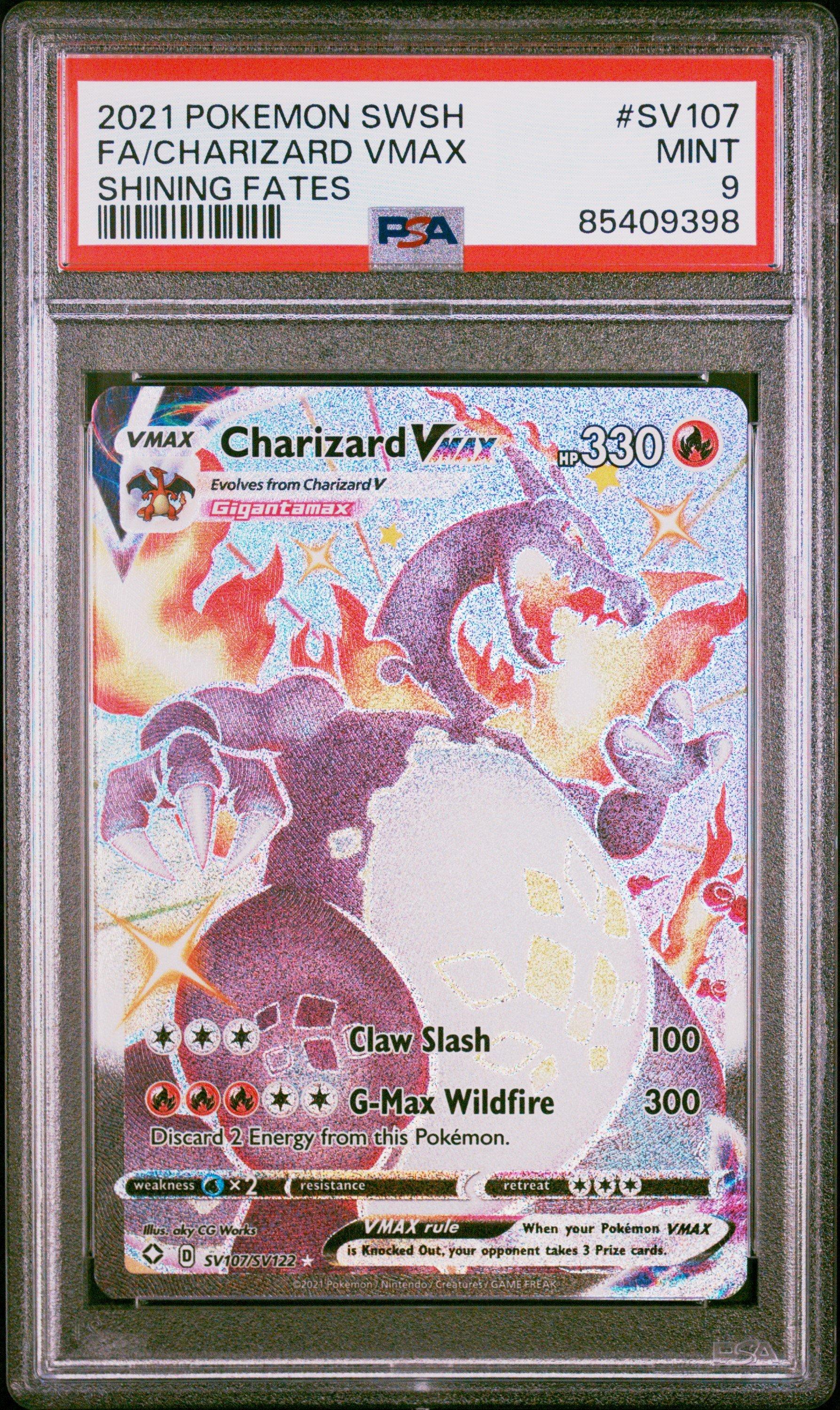 2021 Pokemon Sword & Shield Shining Fates Sv107 Full Art/charizard Vmax ...