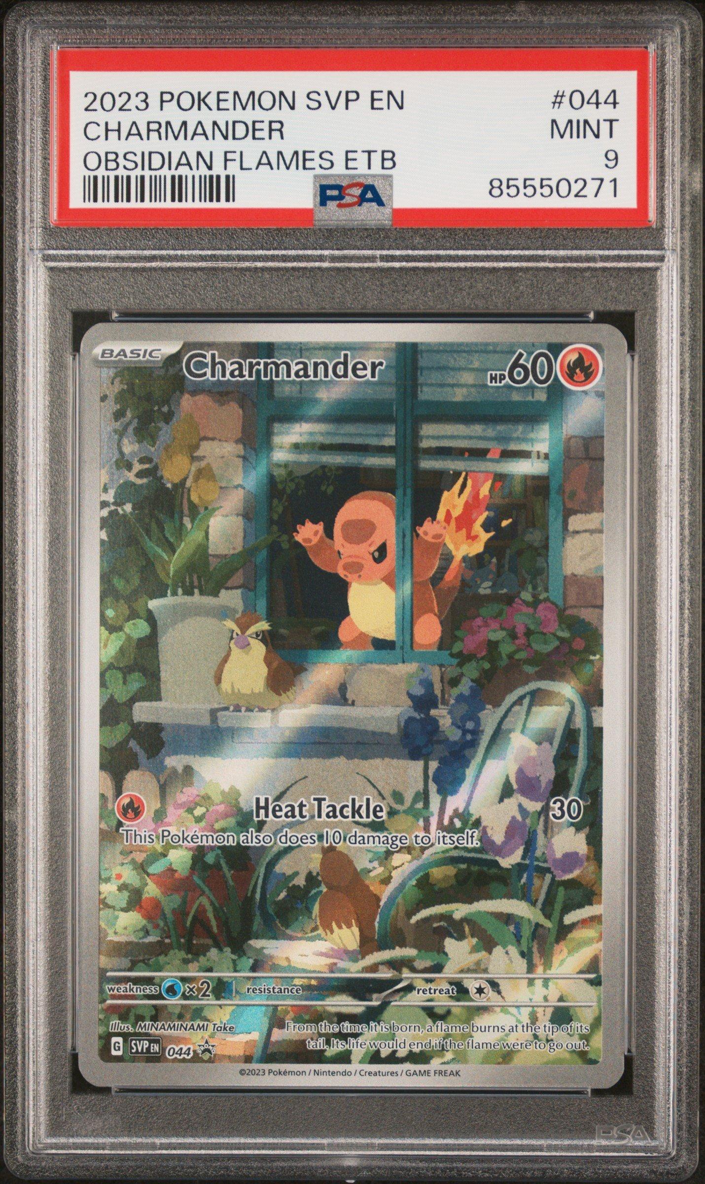 2023 Pokemon Svp En-sv Black Star Promo 044 Charmander Obsidian Flames Elite Trainer Box PSA 9 ...