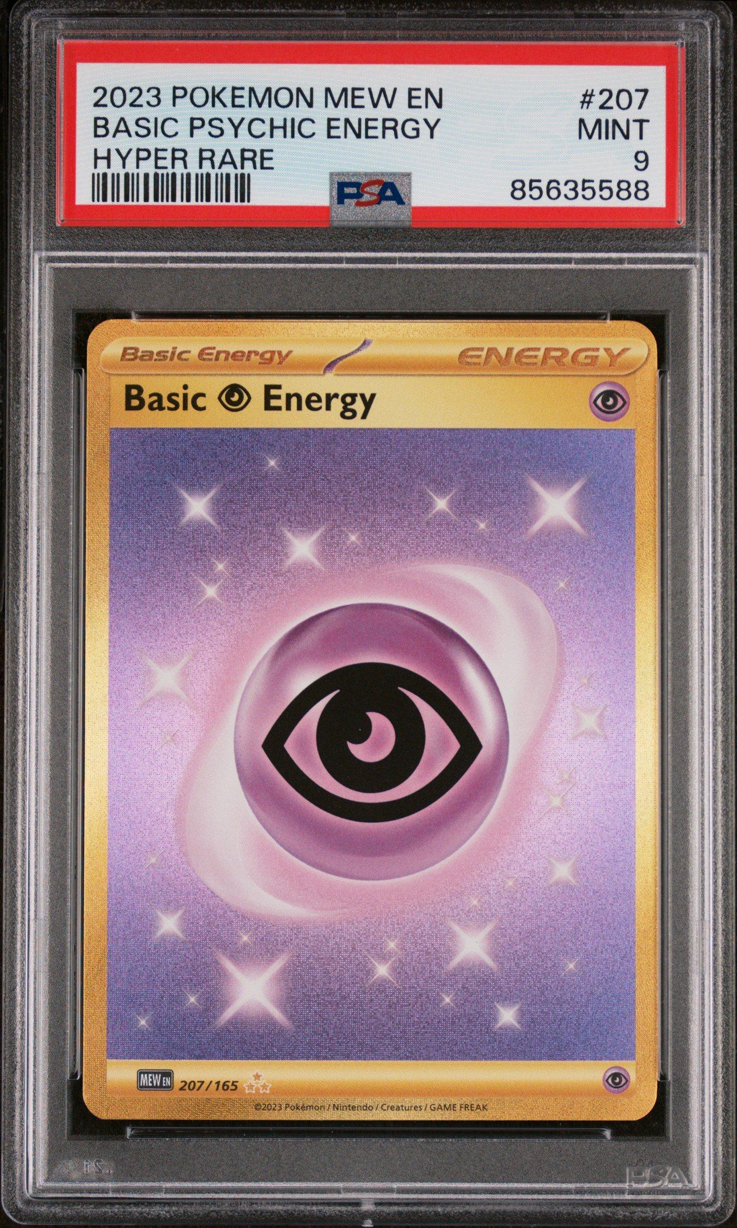 2023 Pokemon Mew En-151 207 Basic Psychic Energy Hyper Rare PSA 9 ...