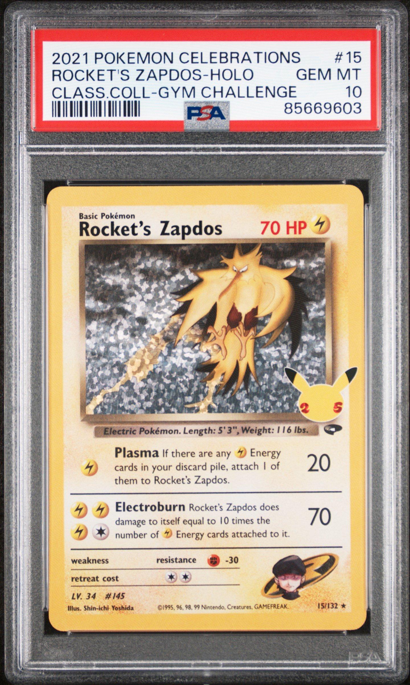 2021 Pokemon Celebrations Classic Collection 15 Rocket's Zapdos-holo ...