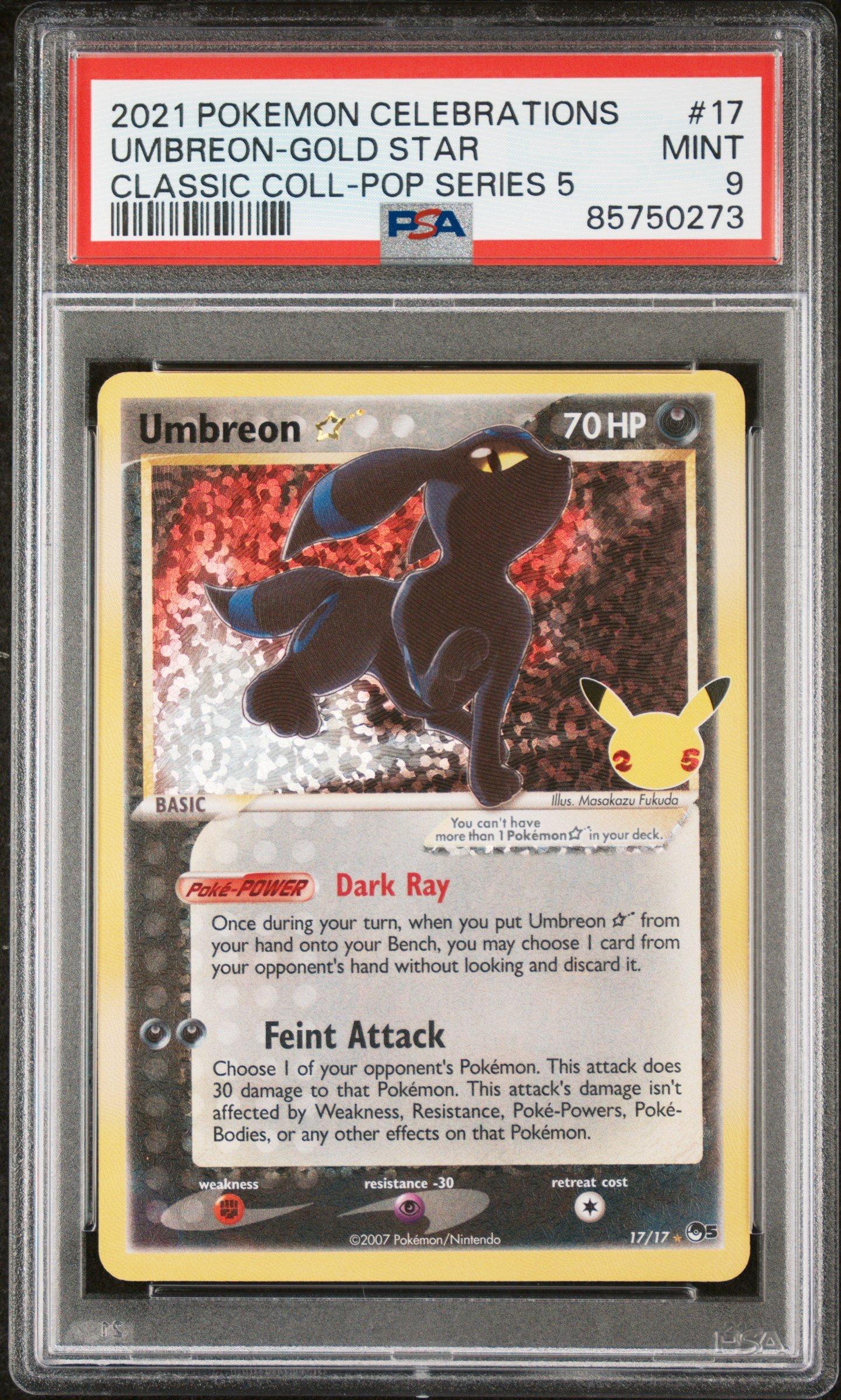 2021 Pokemon Celebrations Classic Collection 17 Umbreon-gold Star PSA 9 ...