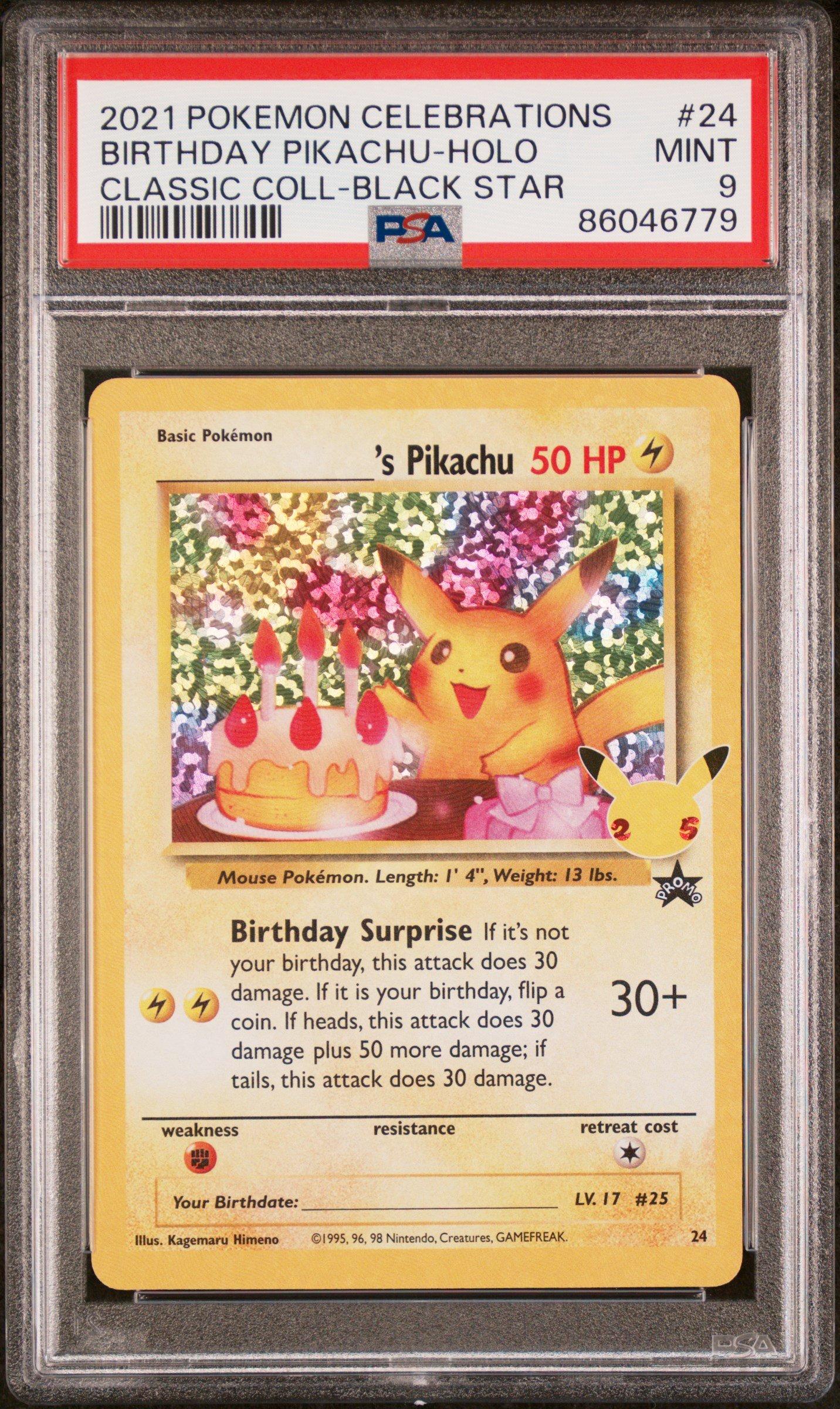 2021 Pokemon Celebrations Classic Collection 24 Birthday Pikachu-holo ...