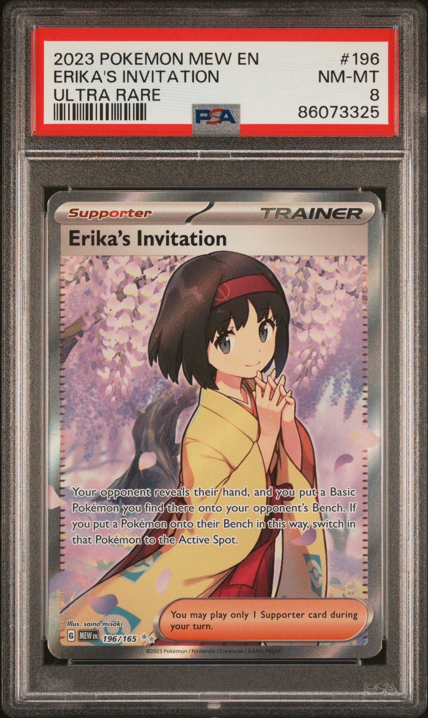 2023 Pokemon Mew En-151 196 Erika's Invitation Ultra Rare PSA 8 | GameStop