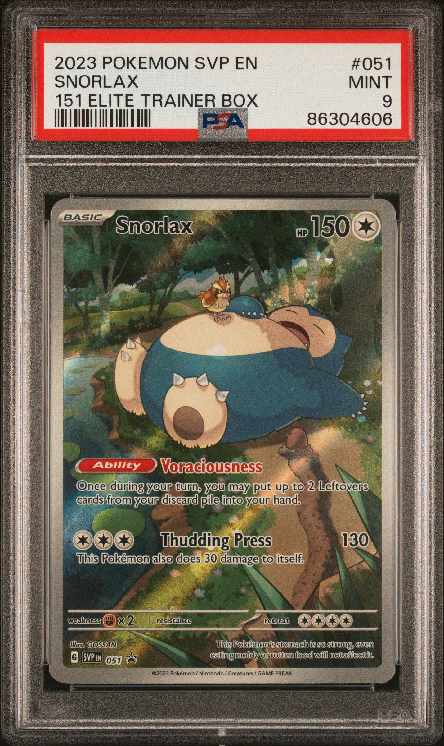 2023 Pokemon Svp En-sv Black Star Promo 051 Snorlax 151 Elite Trainer Box PSA 9 | GameStop