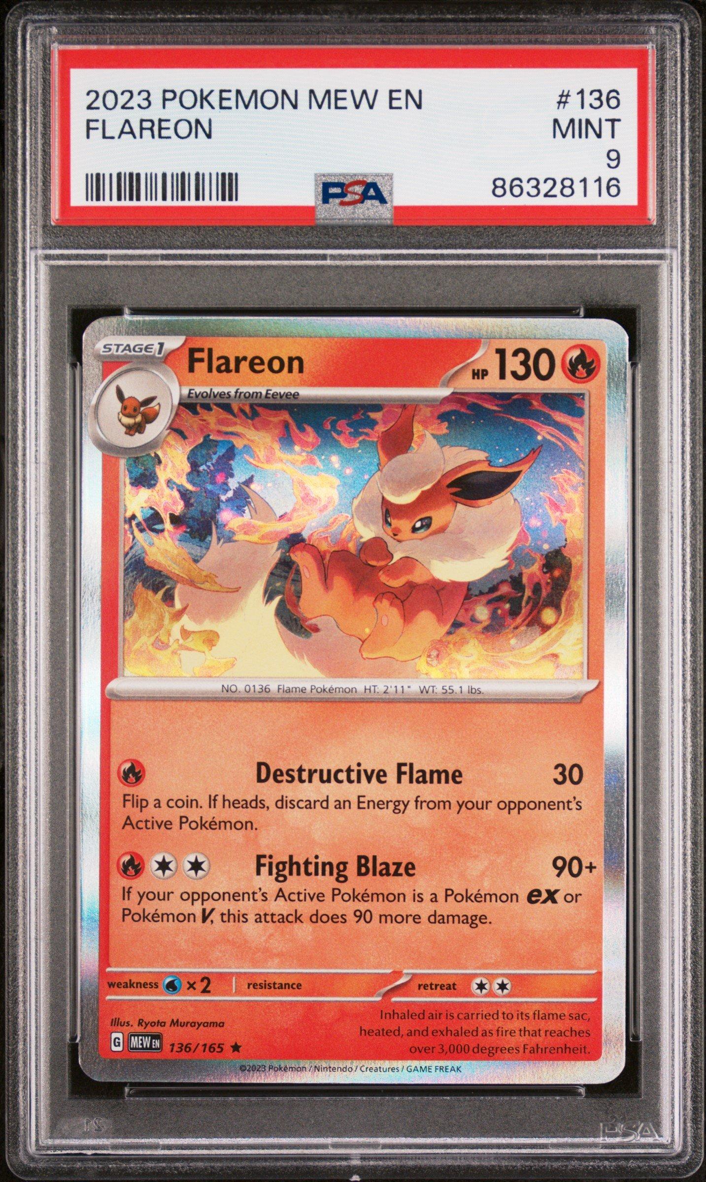 2023 Pokemon Mew En-151 136 Flareon PSA 9 | GameStop
