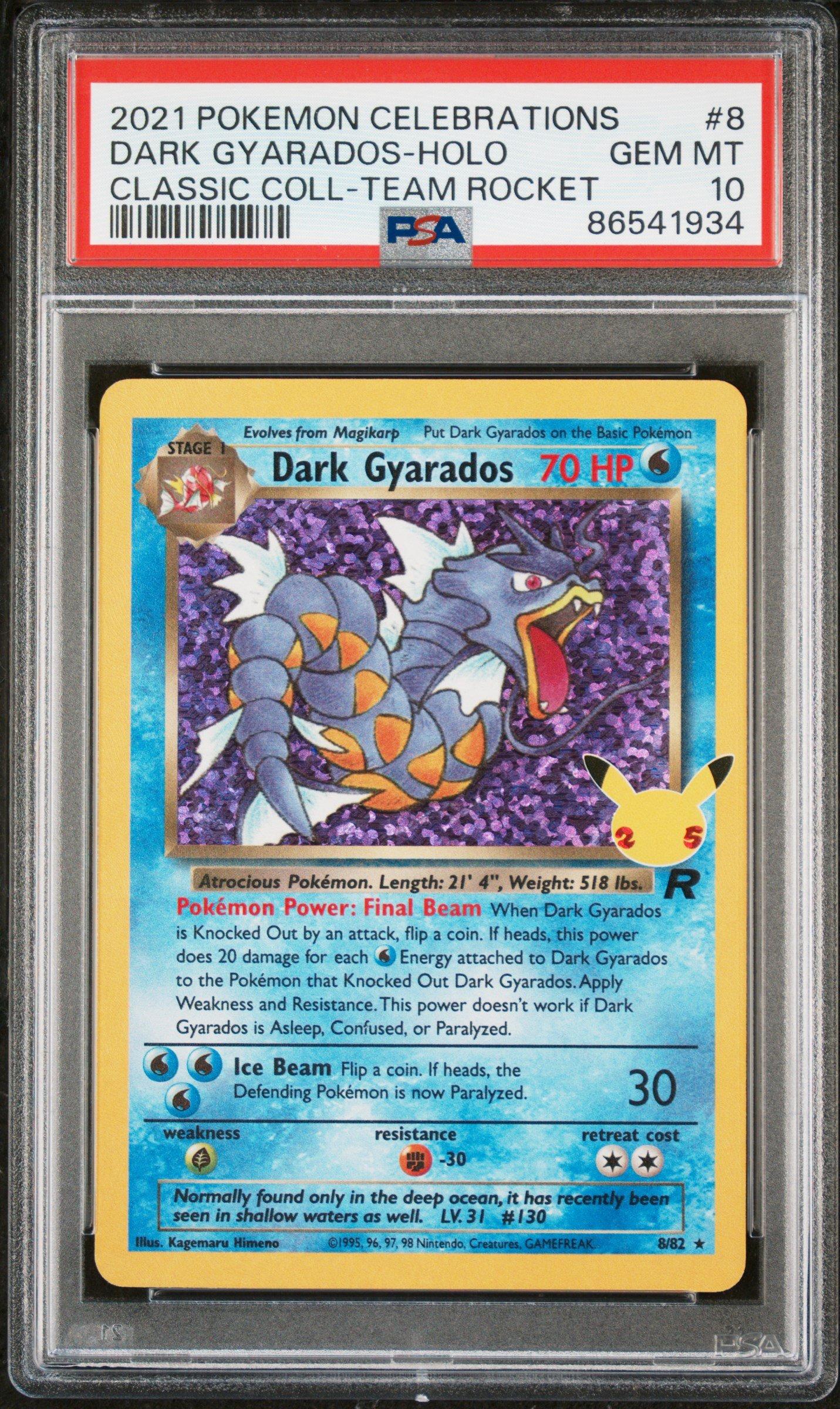 2021 Pokemon Celebrations Classic Collection 8 Dark Gyarados PSA 10 ...