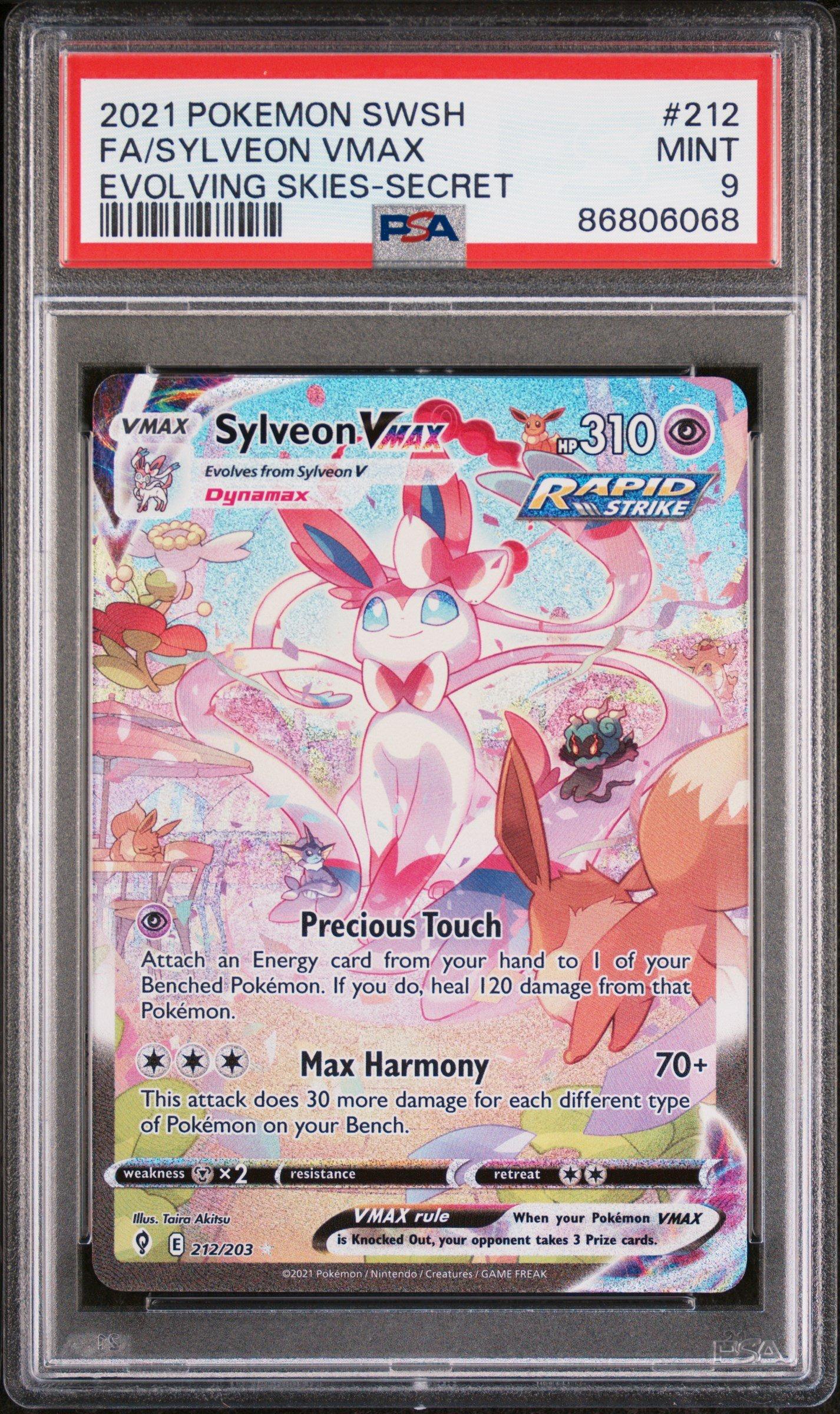 2021 Pokemon Sword & Shield Evolving Skies 212 Full Art/sylveon Vmax ...