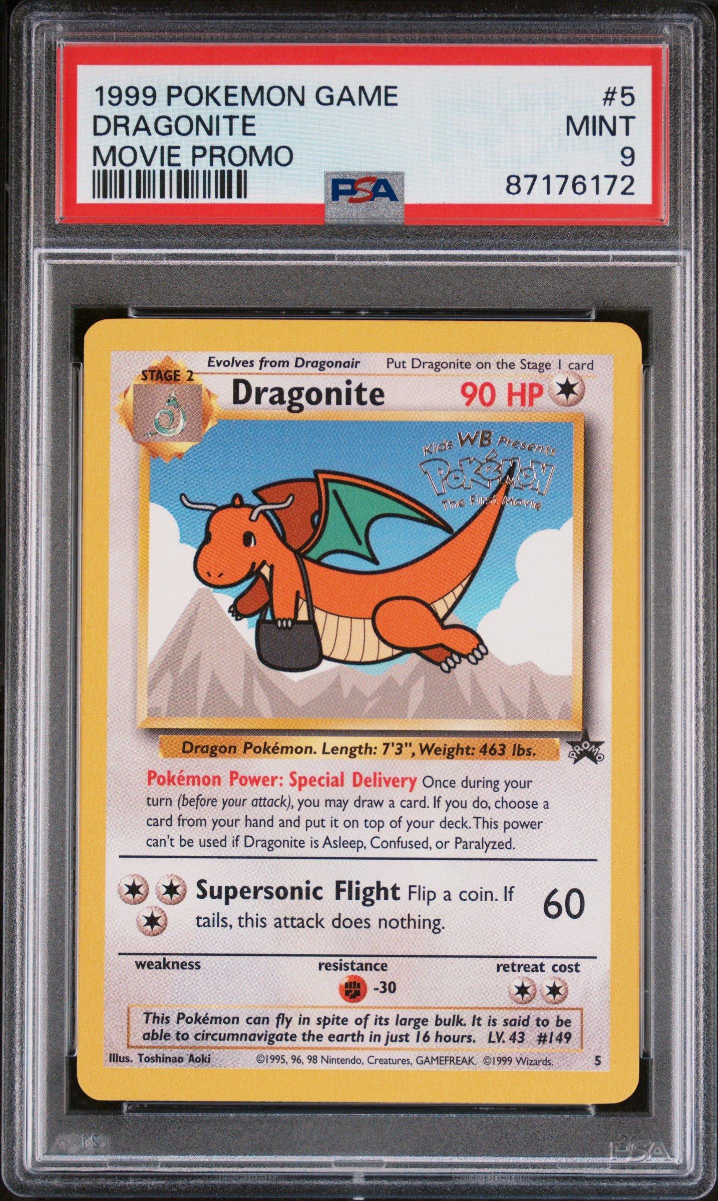 1999 Pokemon Game Movie 5 Dragonite Movie Promo PSA 9 | GameStop