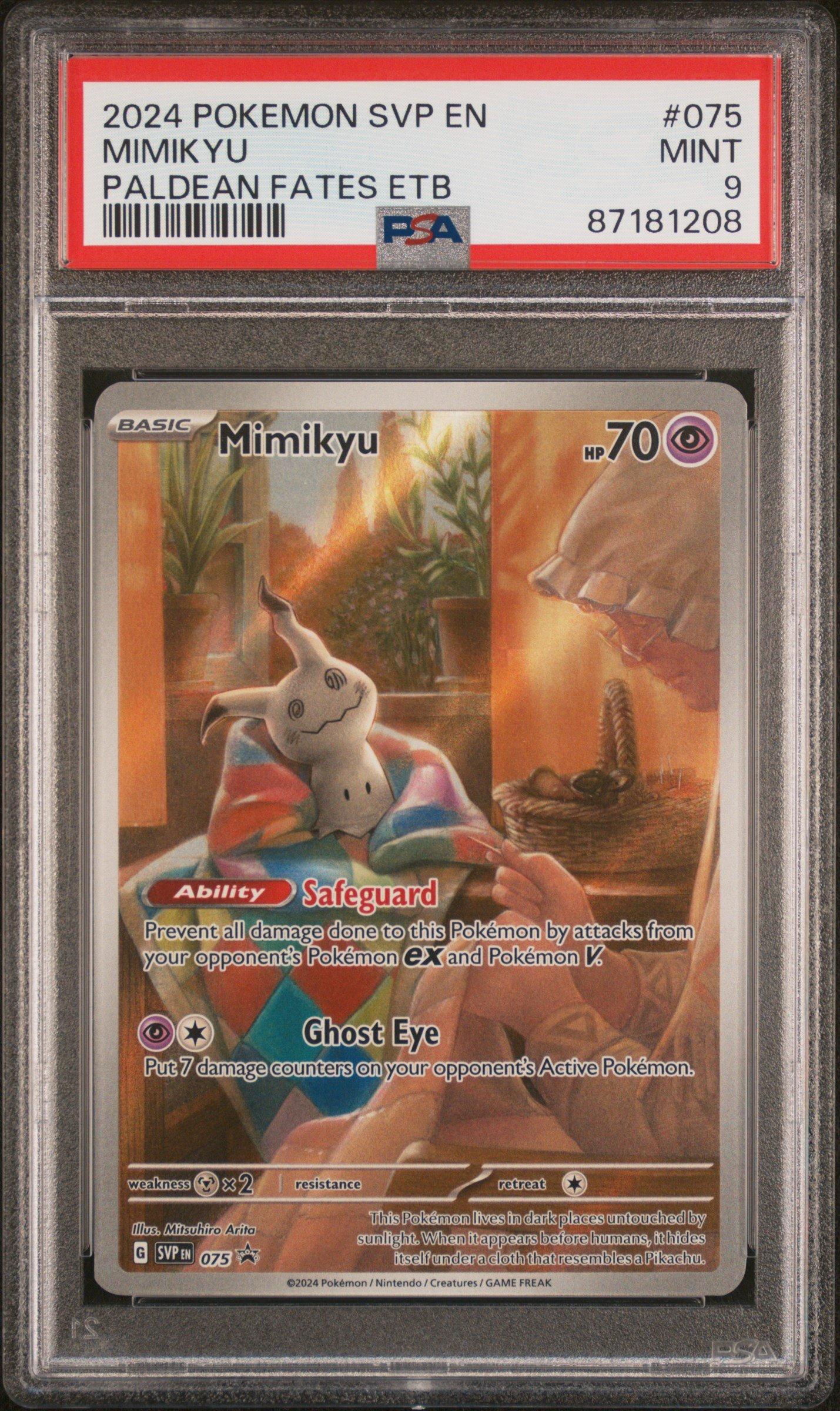 2024 Pokemon Svp En-sv Black Star Promo 075 Mimikyu Paldean Fates Elite ...